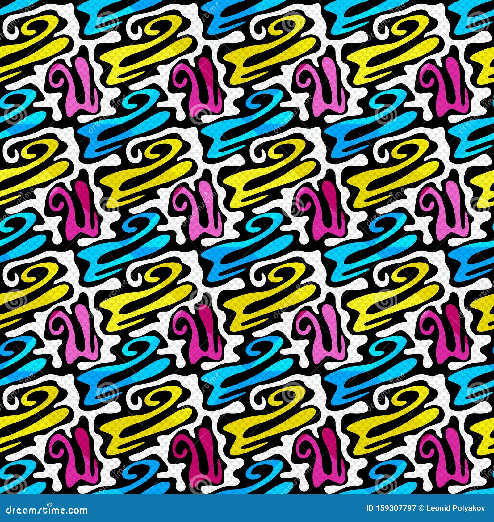 Small Graffiti Seamless Pattern Vector Illustration Stock Illustration ...