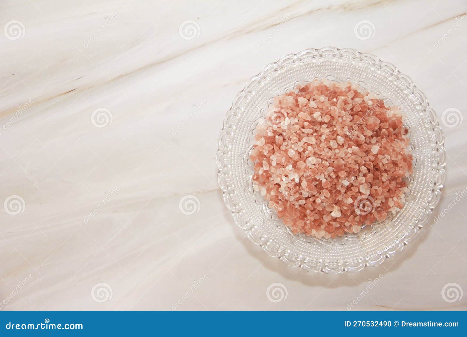Small Granules Of Natural Himalayan Salt On A Gray Marble Background ...