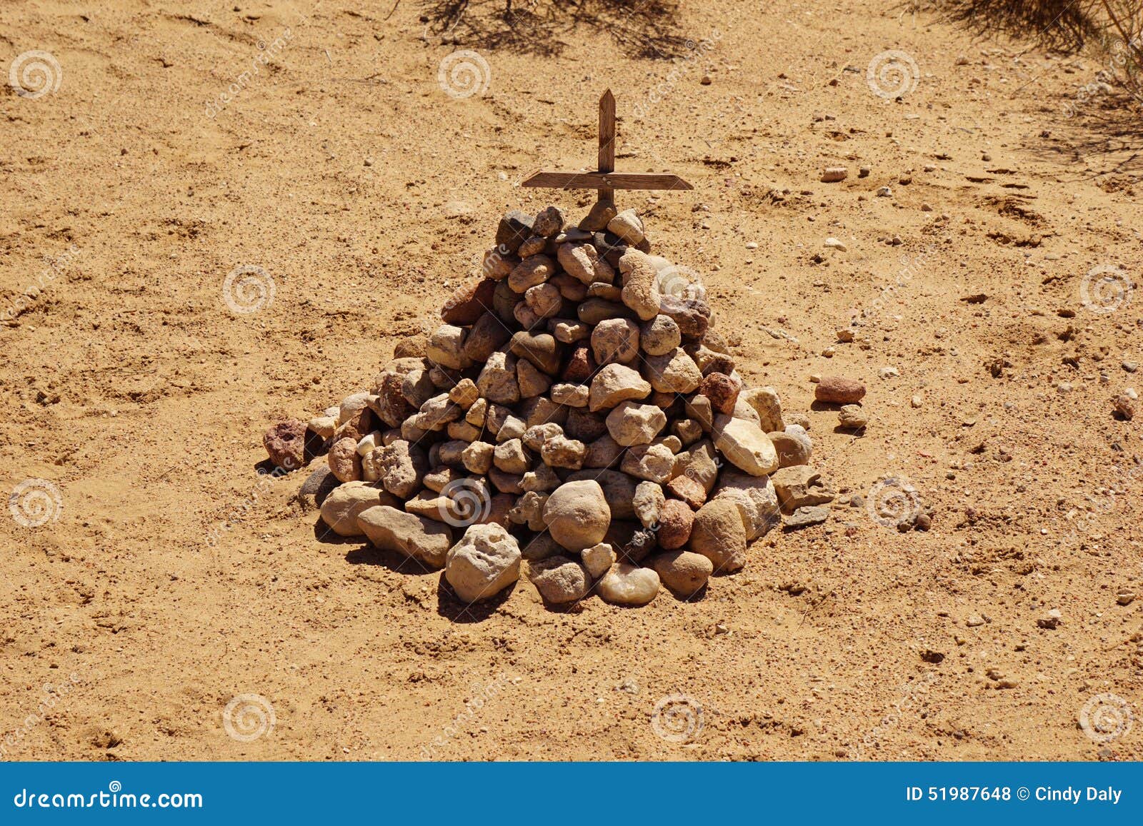 Small Grave In Mountain. Footage. Stones At Burial Site Of Man In ...