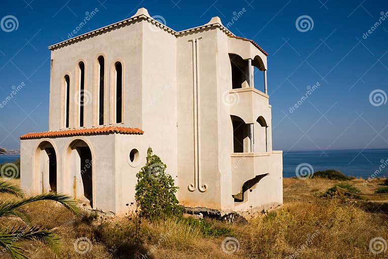 Small Greek House on a Shore Stock Photo - Image of grass, europe: 10616252