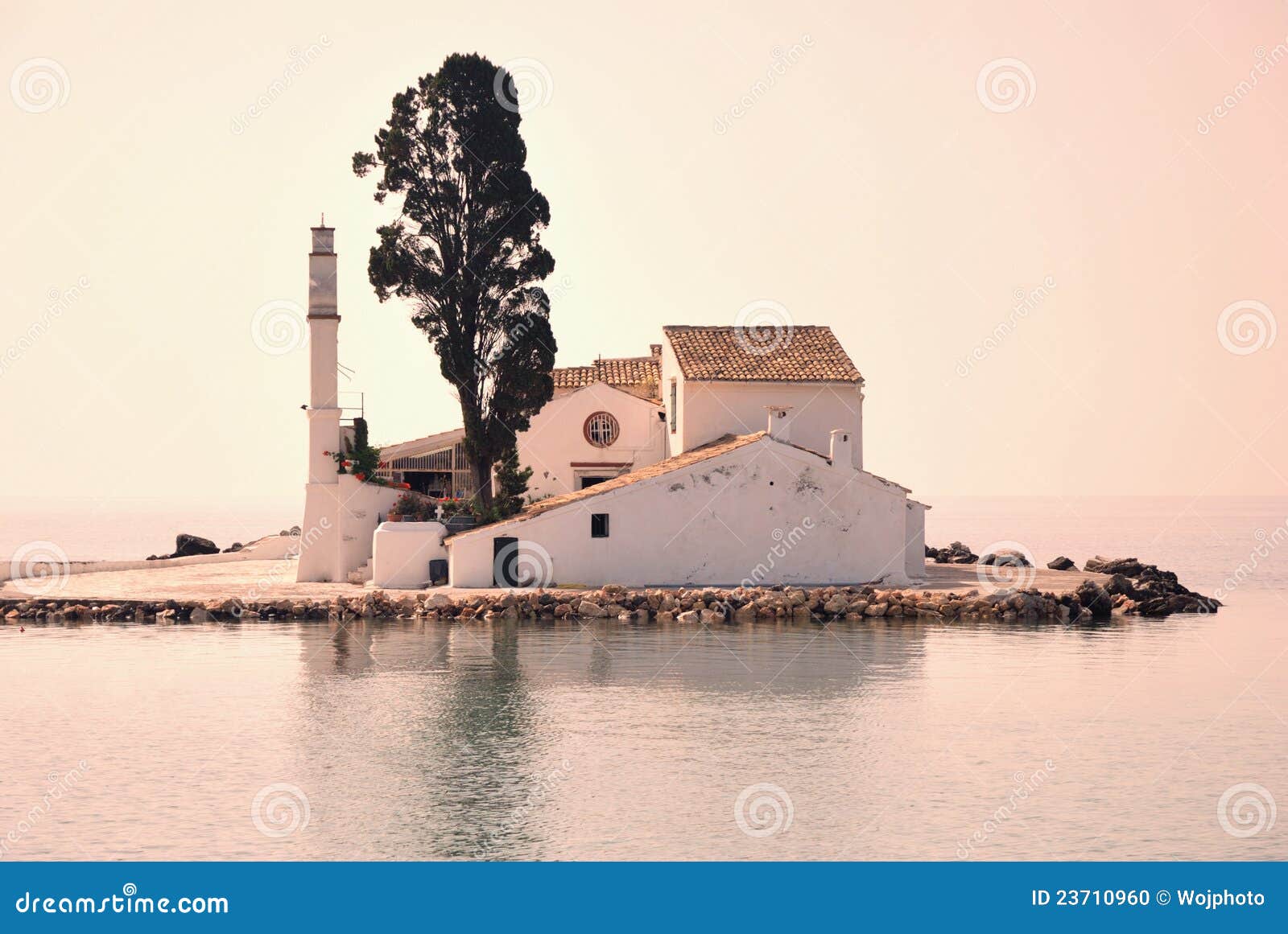 Small Greek Monastery in Sea Stock Photo - Image of kerkyra, mary: 23710960
