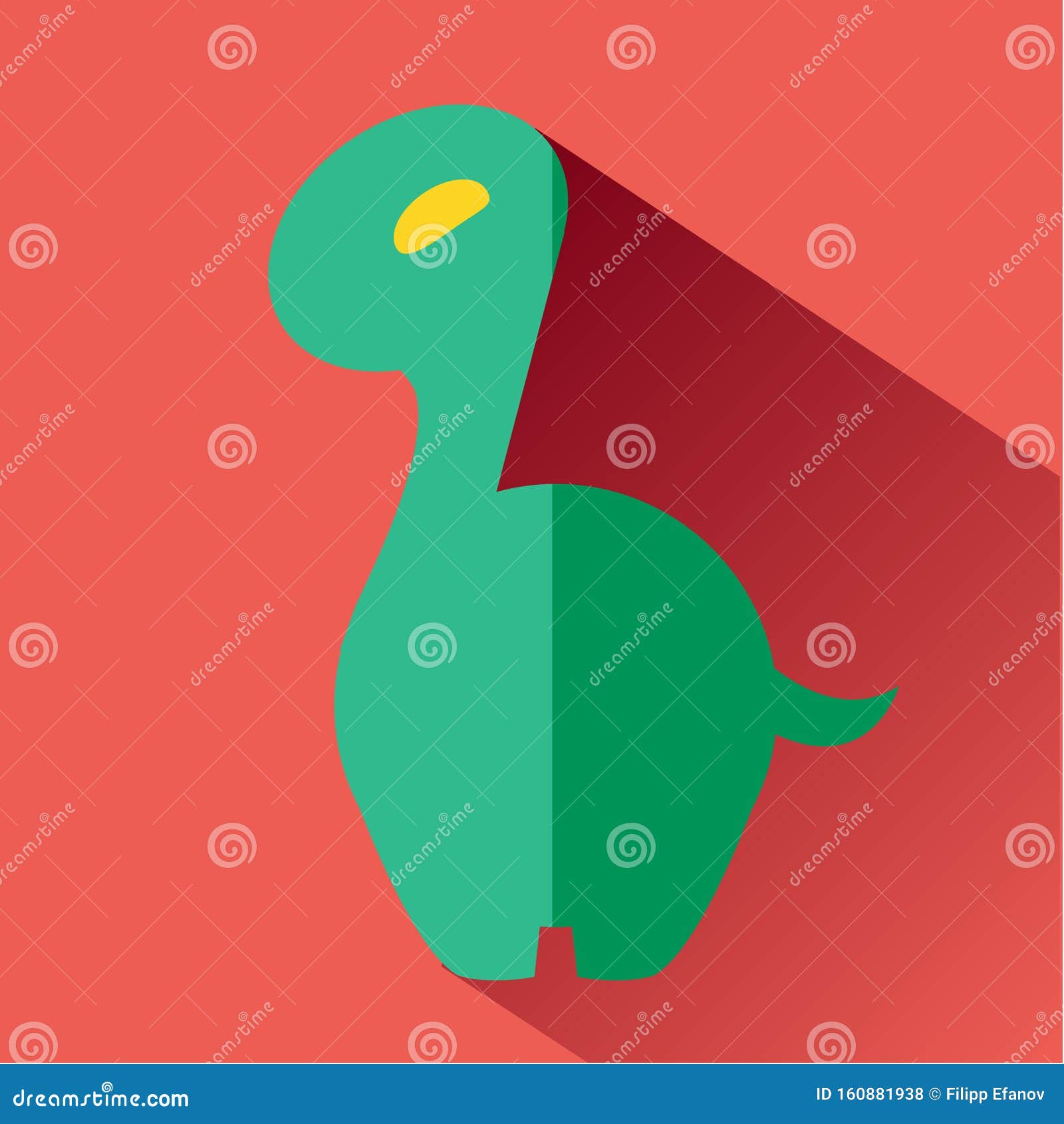 Small Green Dinosaur Icon. Modern Colored Icons in a Flat Design with ...