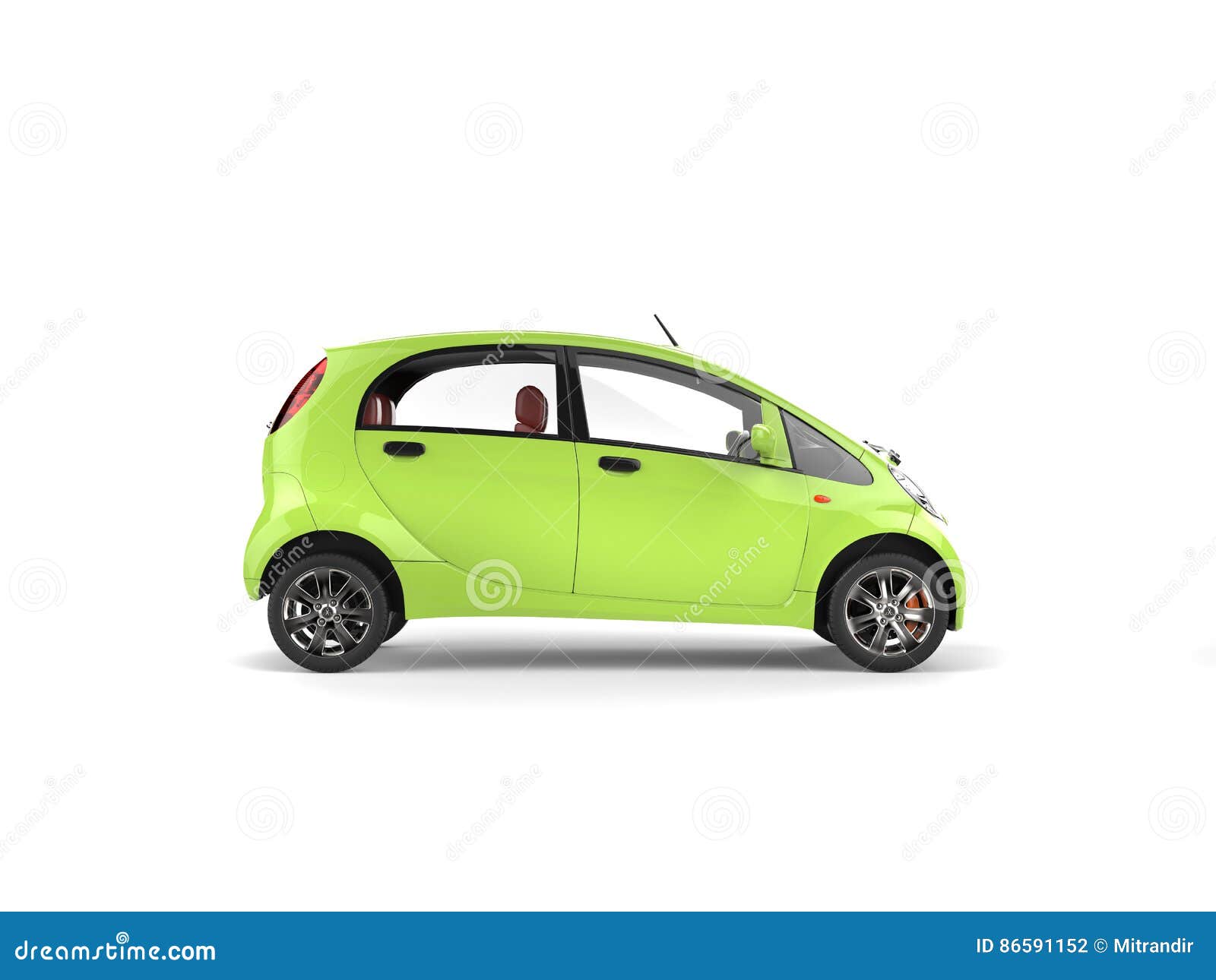 Small Green Electric Modern Car - Side View Stock Illustration ...