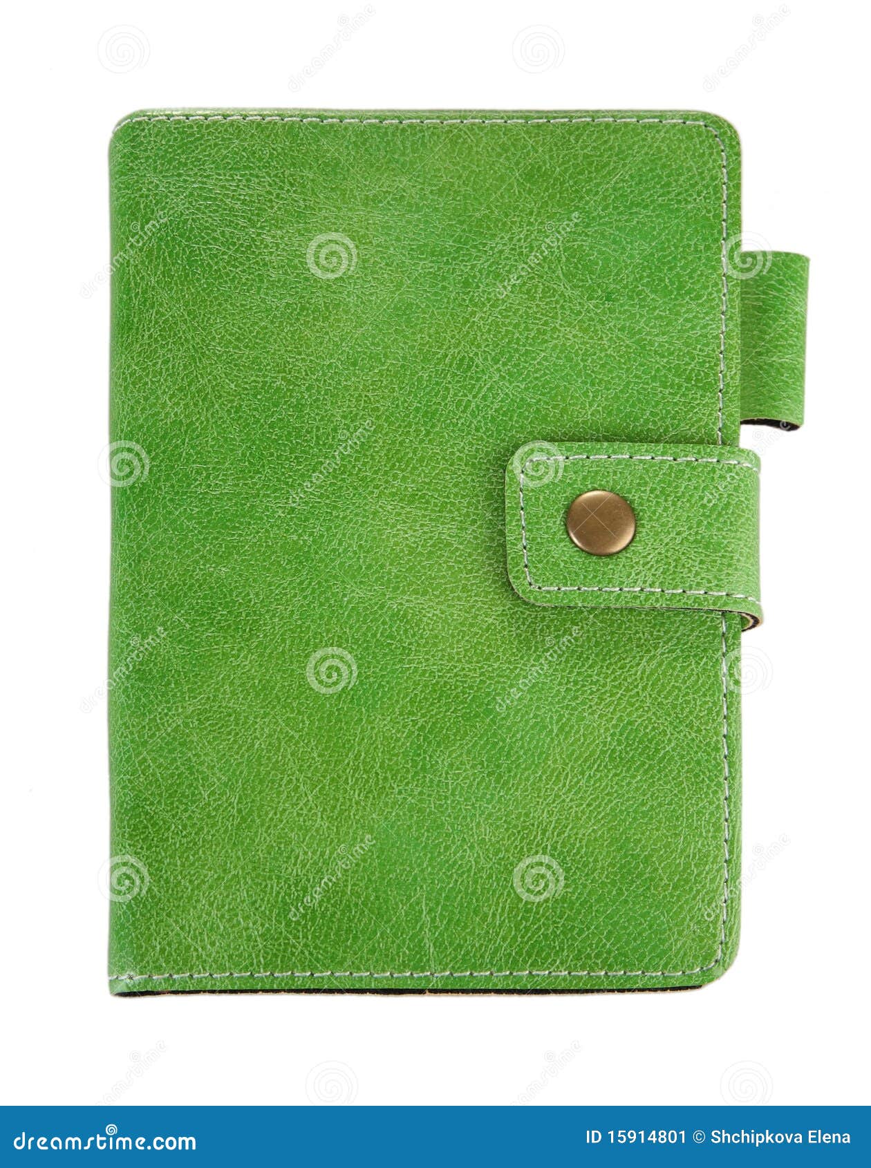 Small green notebook stock image. Image of single, fastener - 15914801