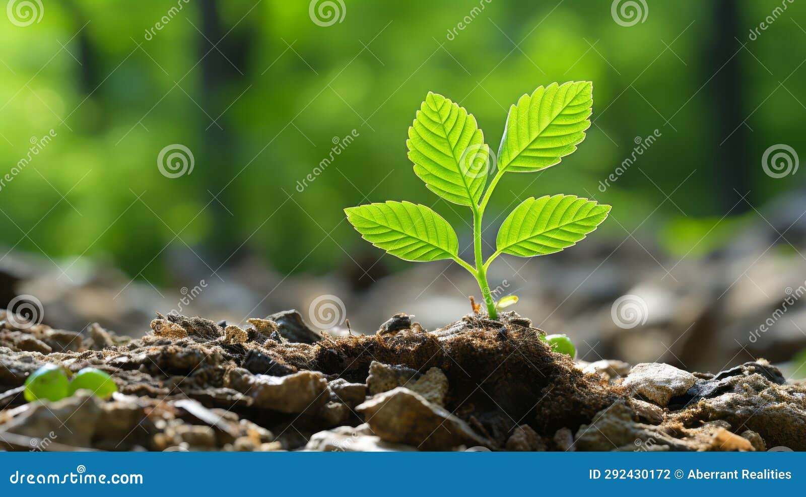 A Small Green Plant Sprouting from the Ground Stock Illustration ...