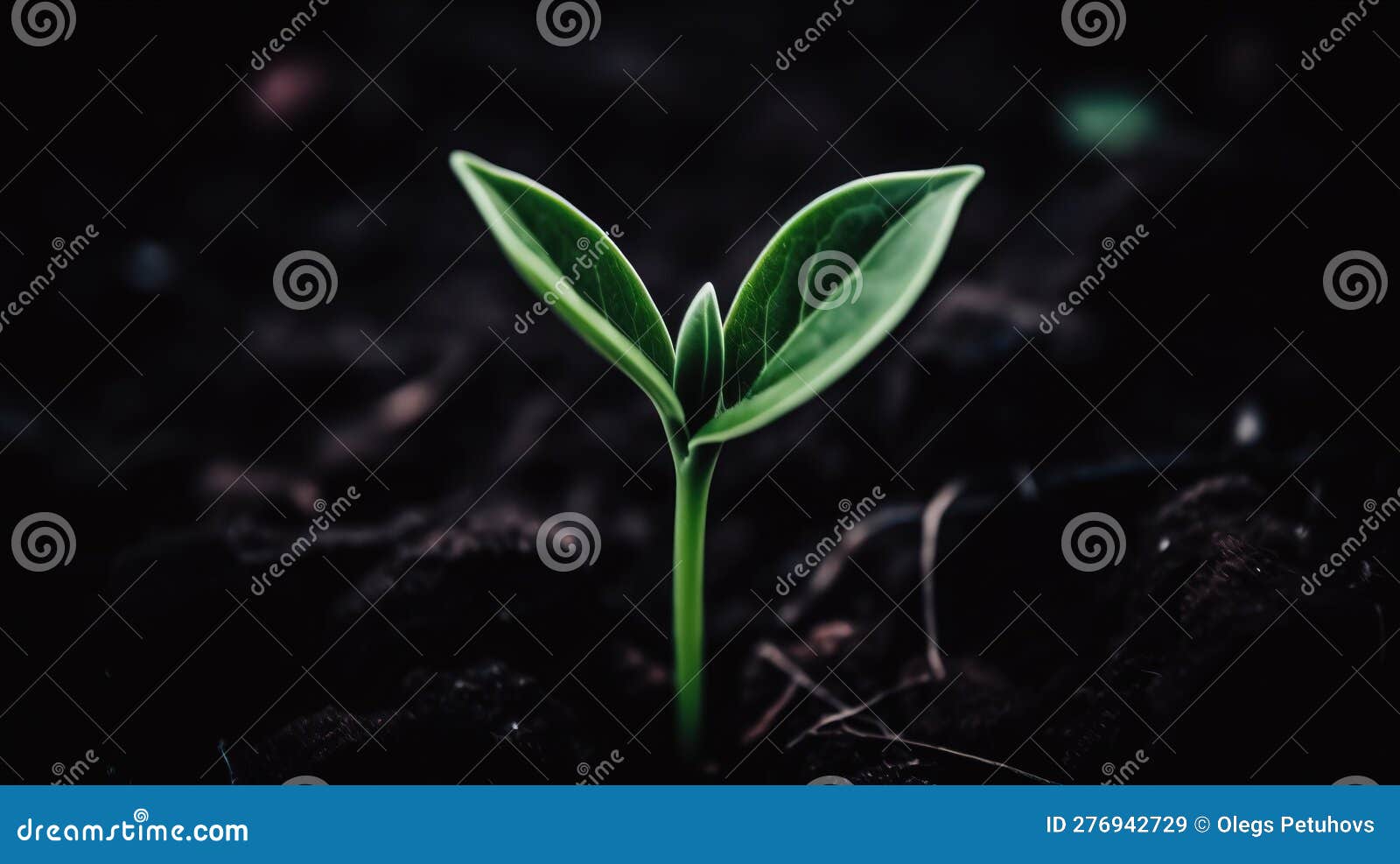 A Small Green Plant Sprouting Out of the Ground Stock Illustration ...