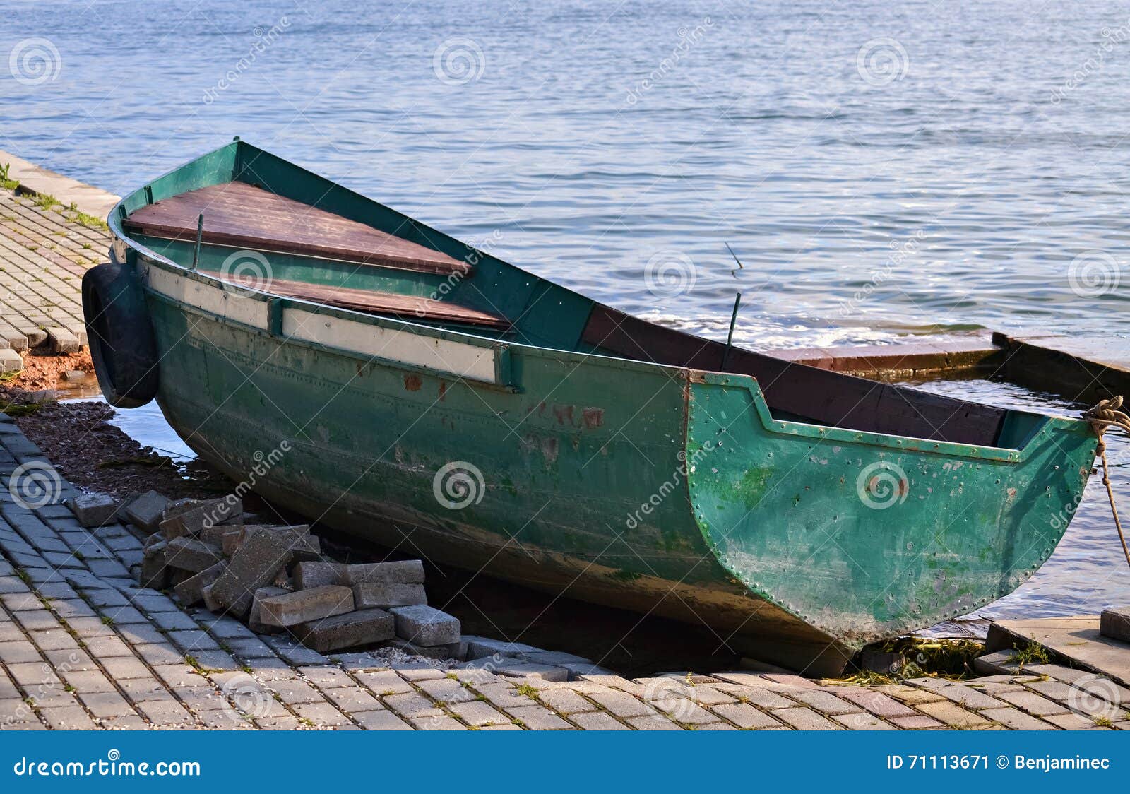 Small green rowboat stock image. Image of traditional - 71113671