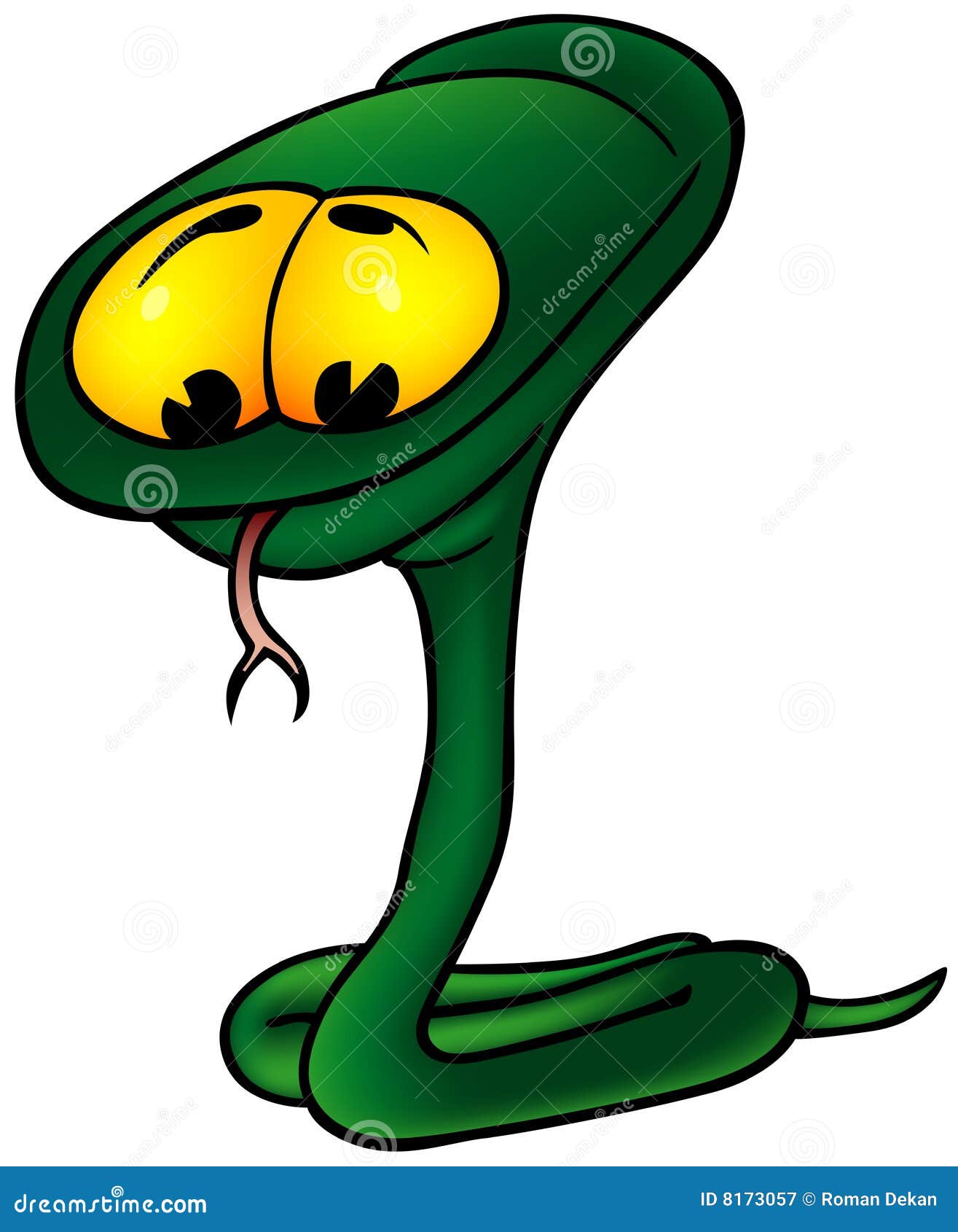 Green Snake And Outline - Cartoon Illustration | CartoonDealer.com ...