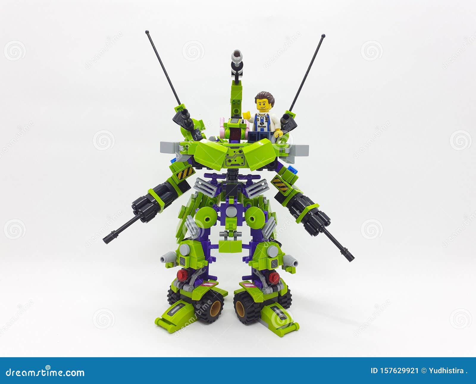 Small Green Transformable Robot Toy on White Isolation Background 03 ...