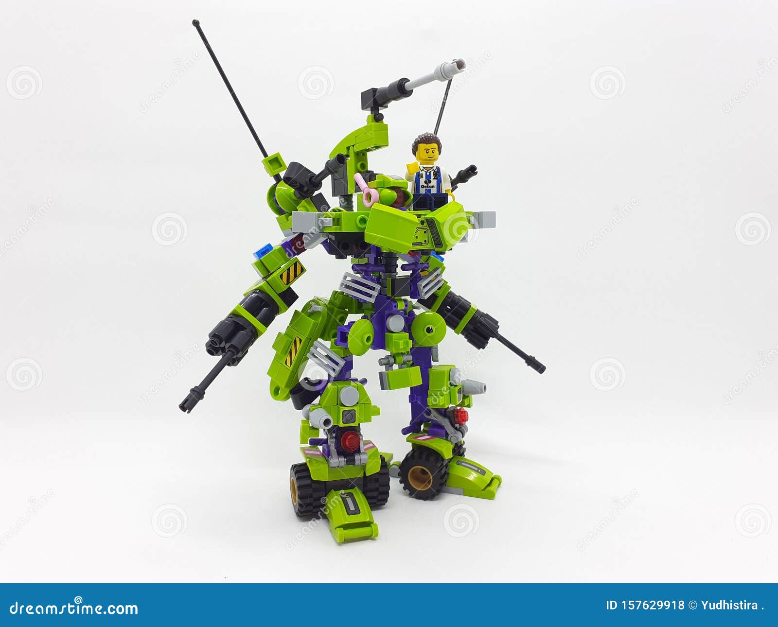 Small Green Transformable Robot Toy on White Isolation Background 01 ...