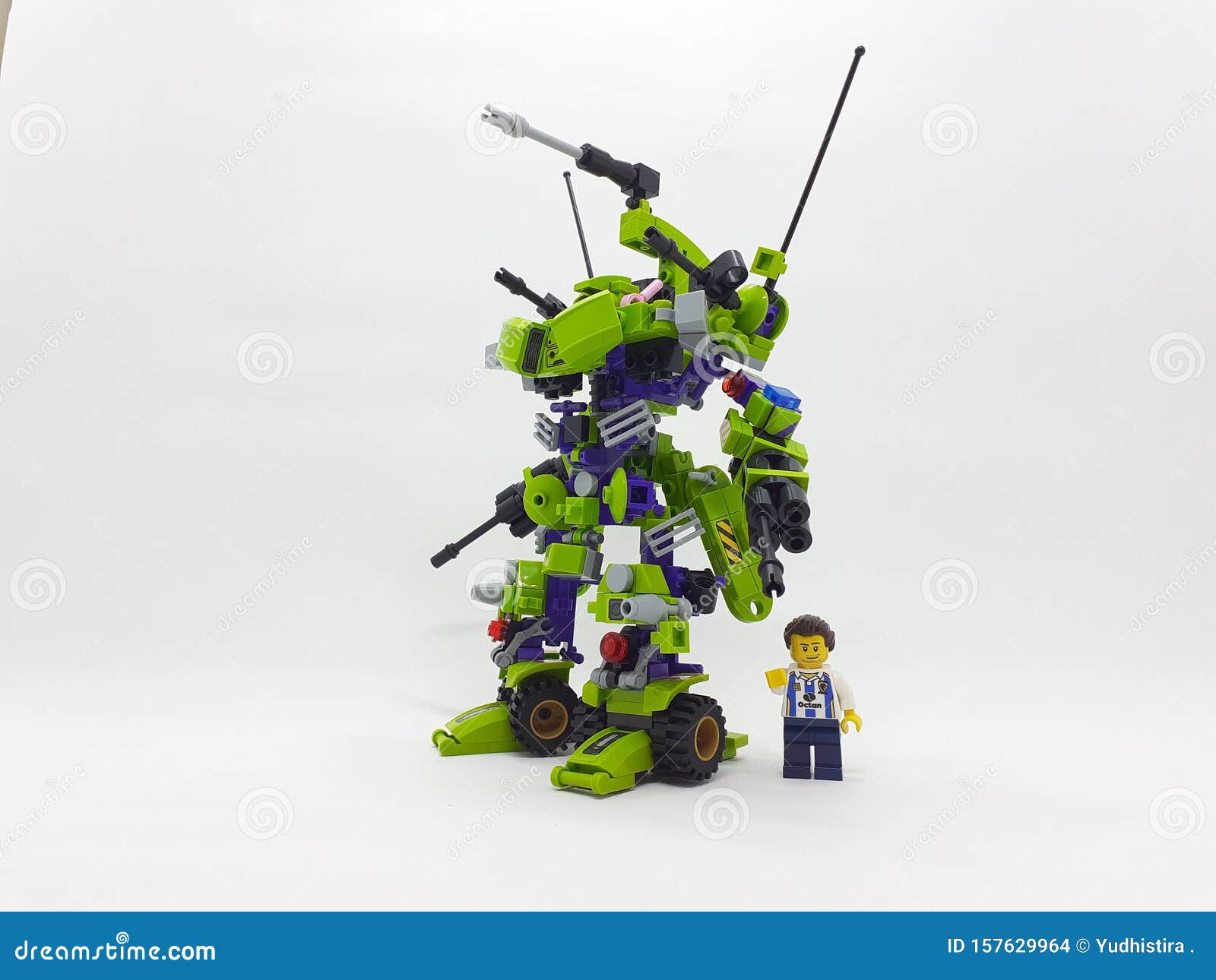 Small Green Transformable Robot Toy on White Isolation Background 05 ...