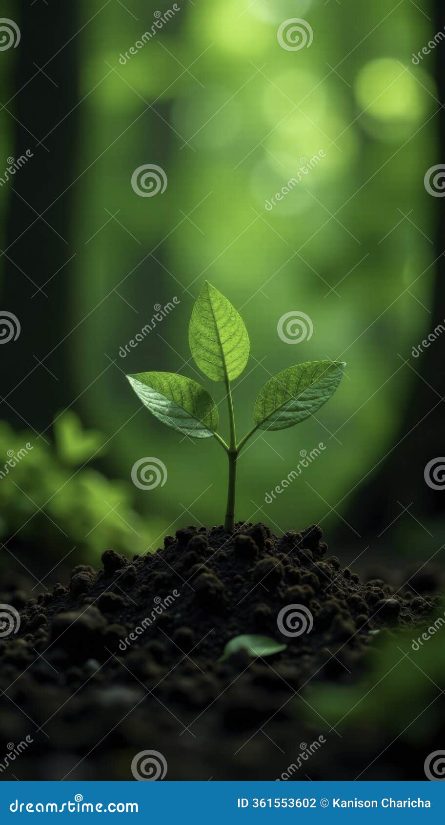 Small Green Tree Growing Out of the Thick Jungle Ground, Growth ...