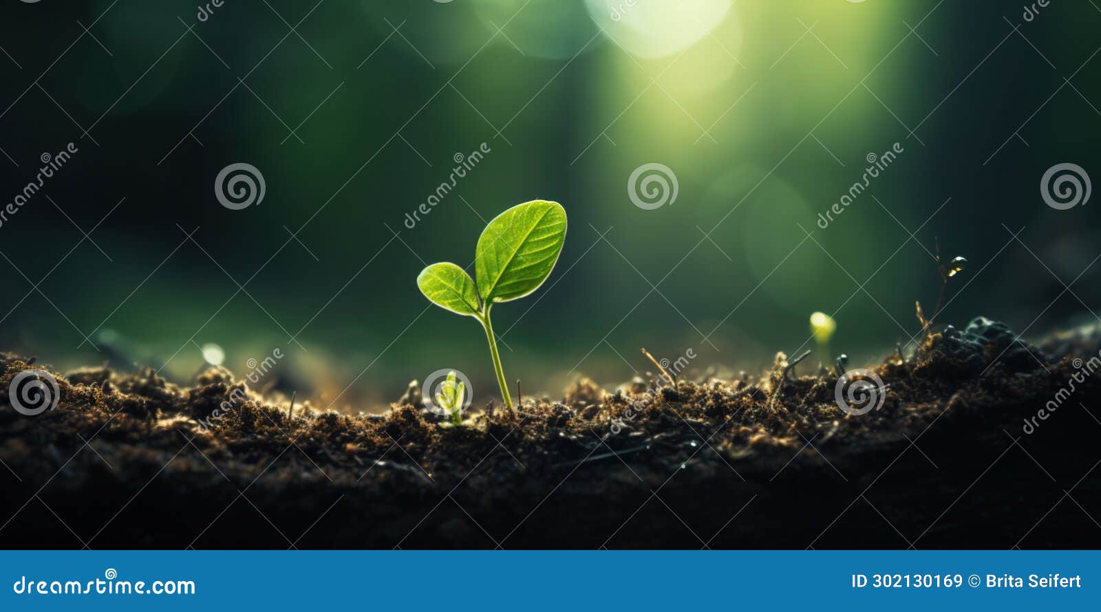 Small Green Tree Seedling Growing in Forest Stock Illustration ...