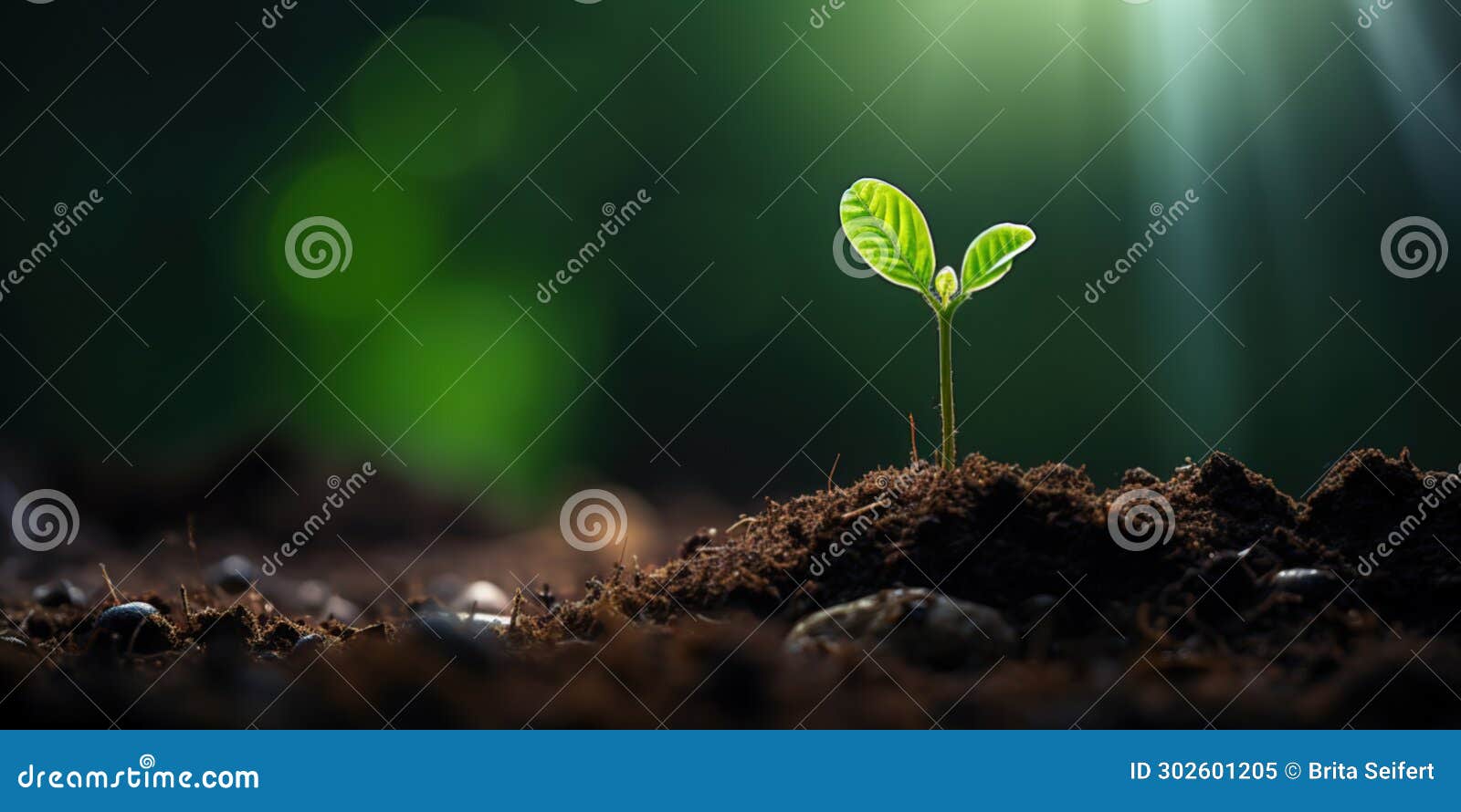Small Green Tree Seedling Growing in Forest Stock Illustration ...