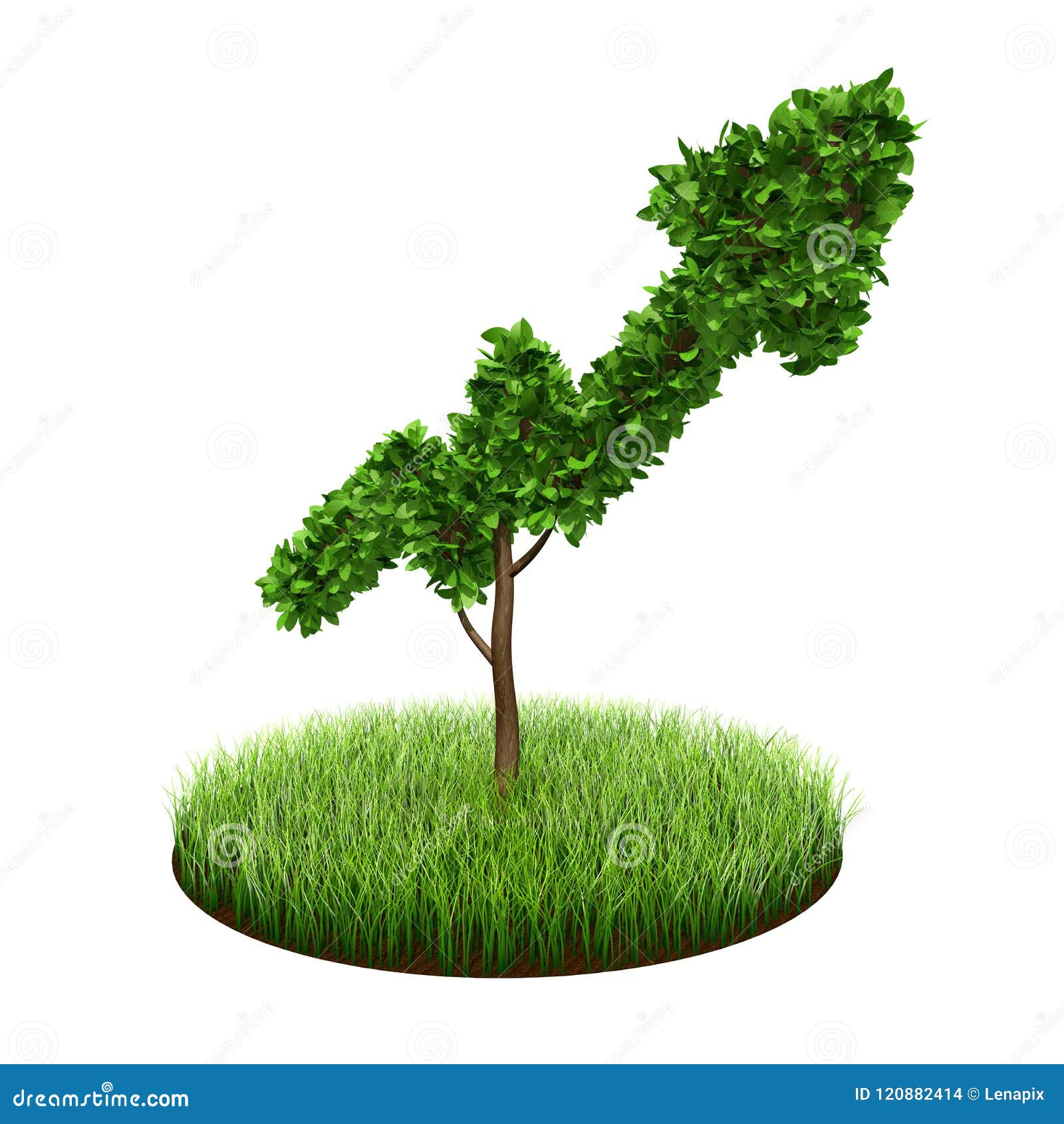 Small Green Tree in Shape of Arrow Stock Illustration - Illustration of ...