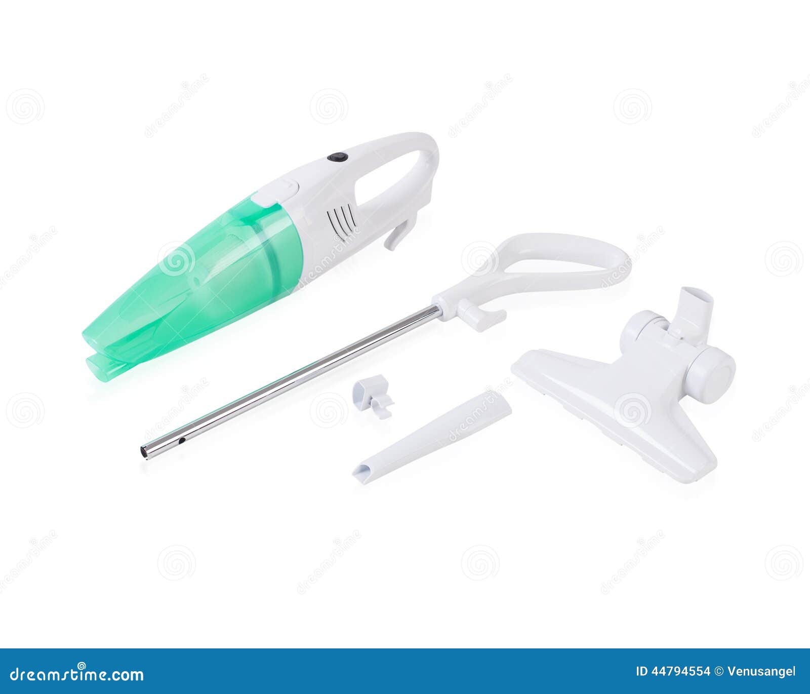 Small Green Vacuum Cleaner and Accessories Stock Photo - Image of sling ...