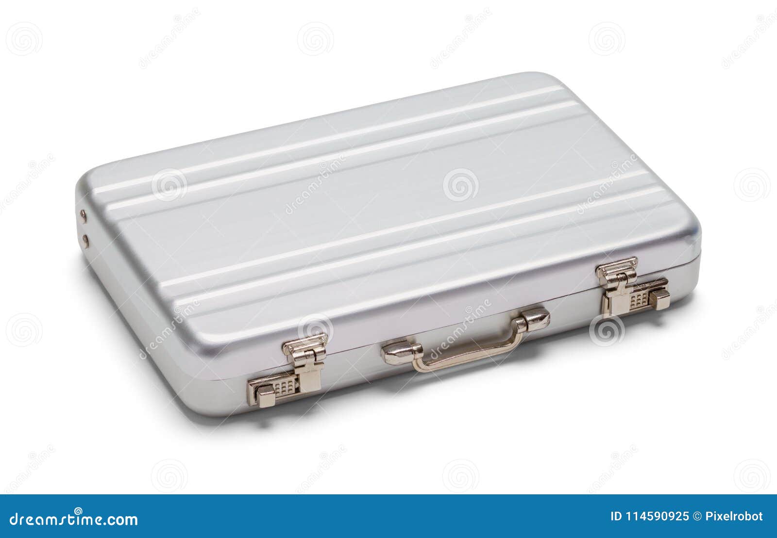 Small Grey Briefcase Closed Stock Image - Image of steel, metal: 114590925