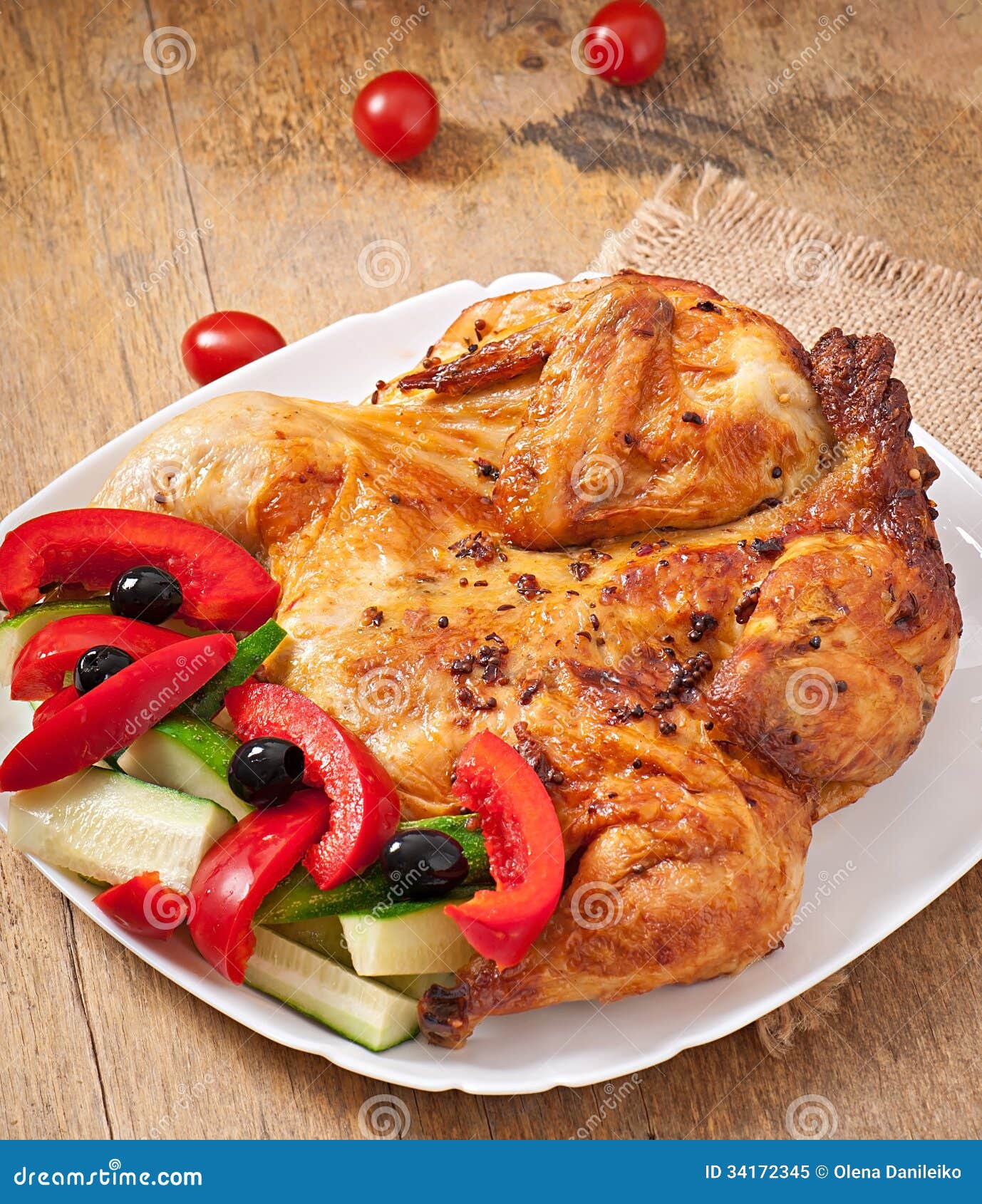 Small grilled chicken stock image. Image of eating, dinner - 34172345