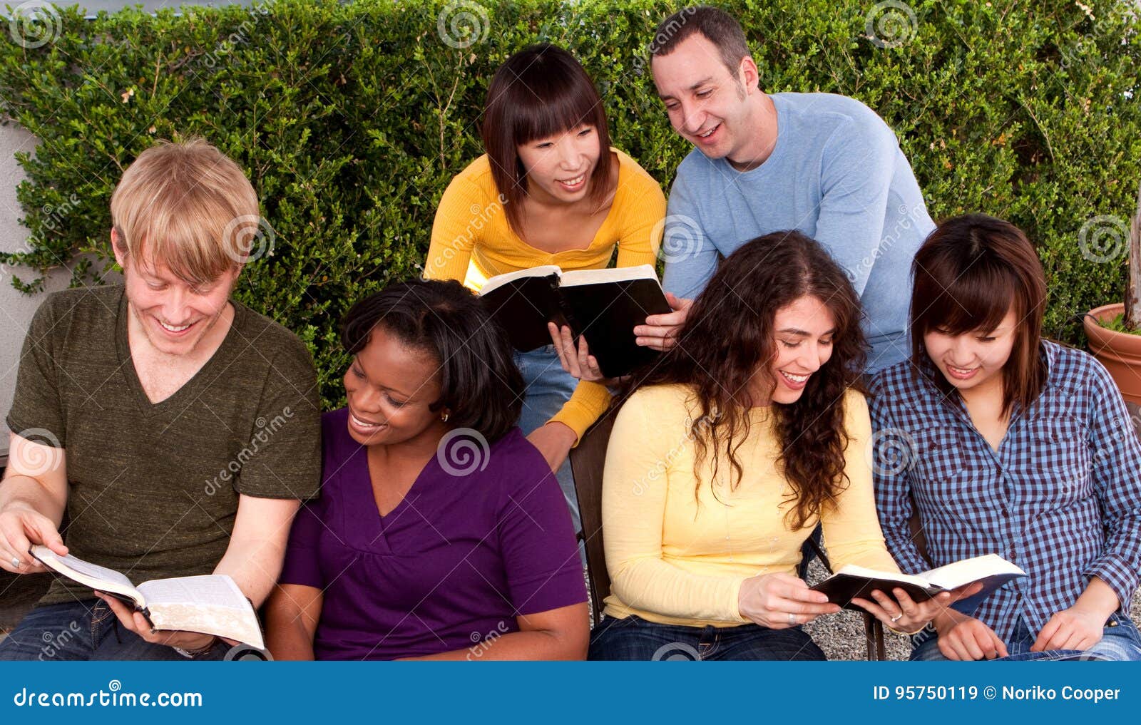 Small Group Bible Study. Multicultural Small Group. Stock Image - Image ...