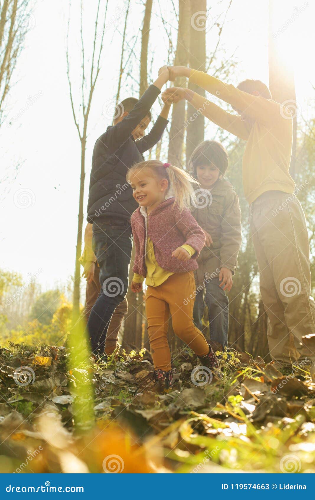 Small group of children. stock image. Image of bonding - 119574663