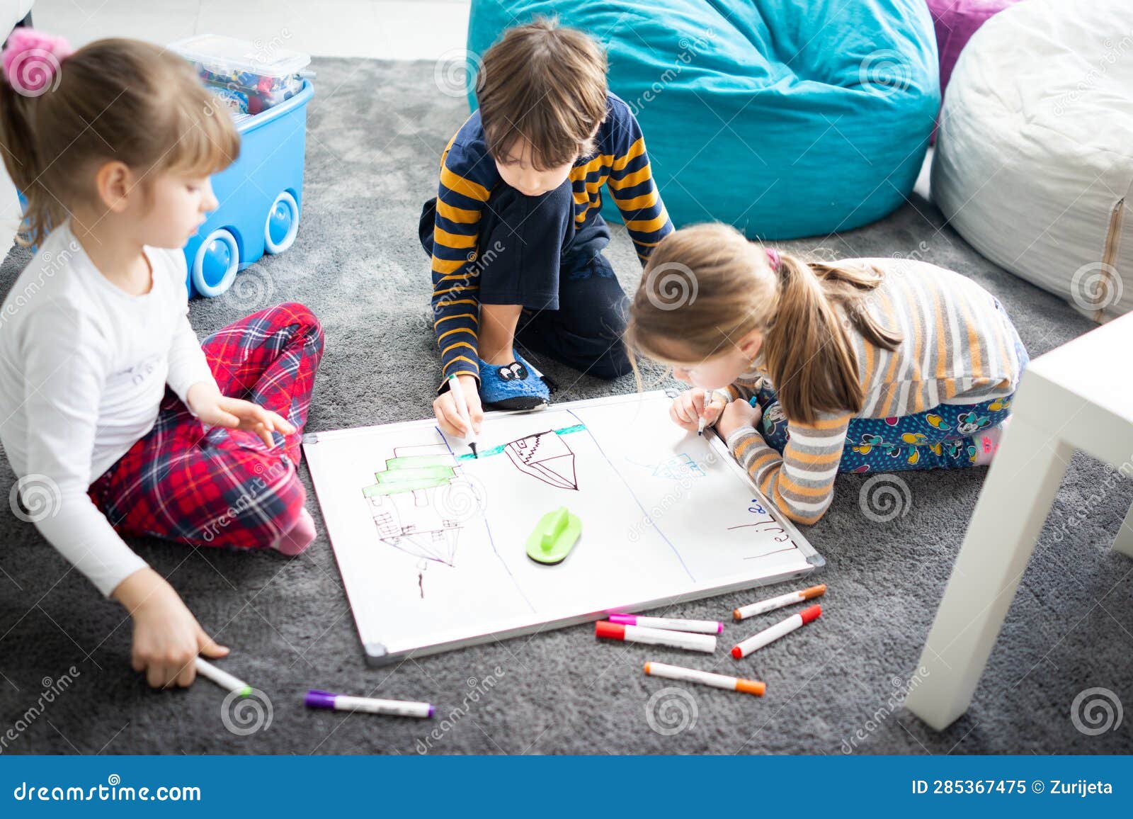 Small Group of Children Having School Learning Stock Image - Image of ...