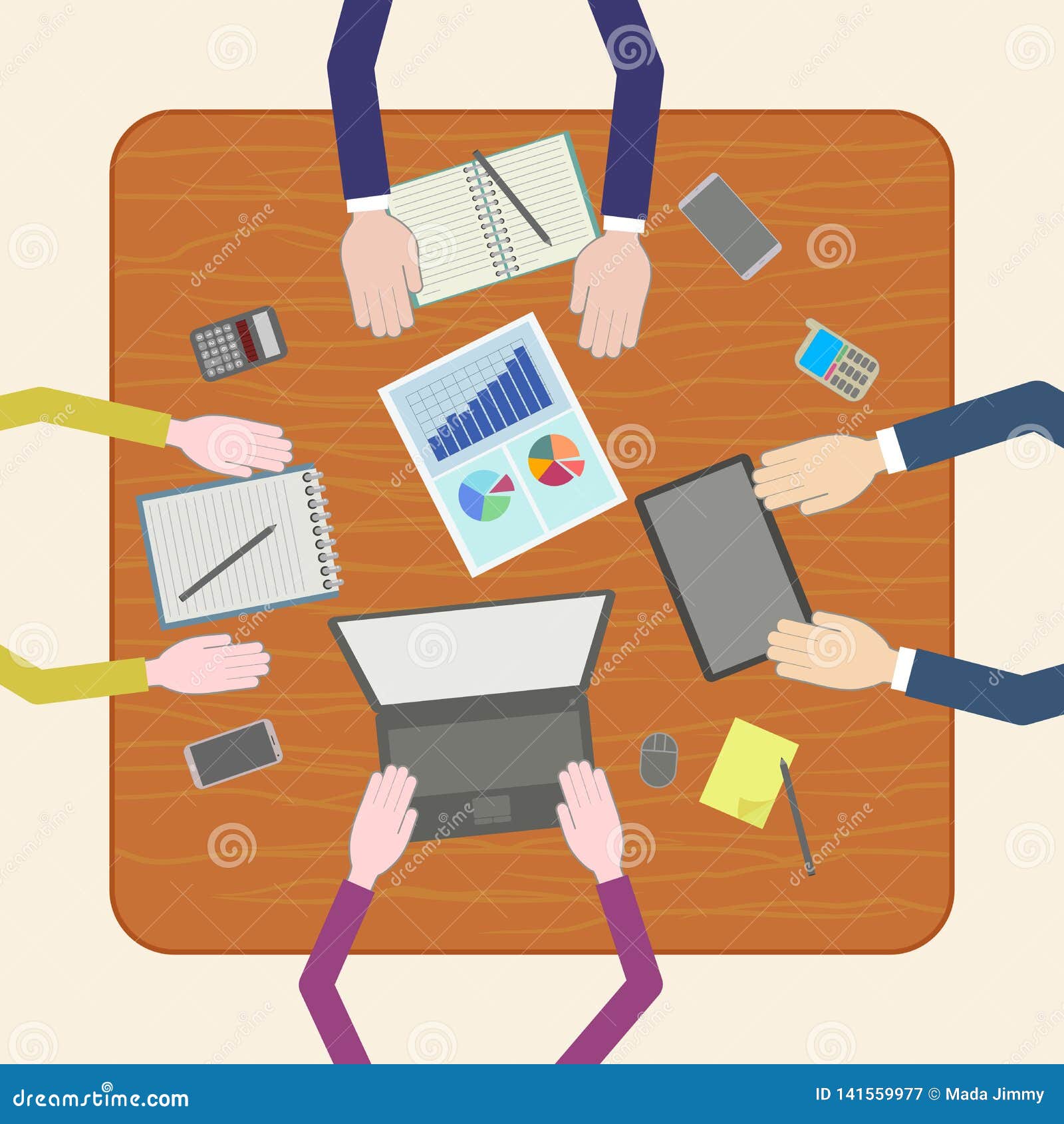 Small Group Meeting Concept Illustration Stock Vector - Illustration of ...