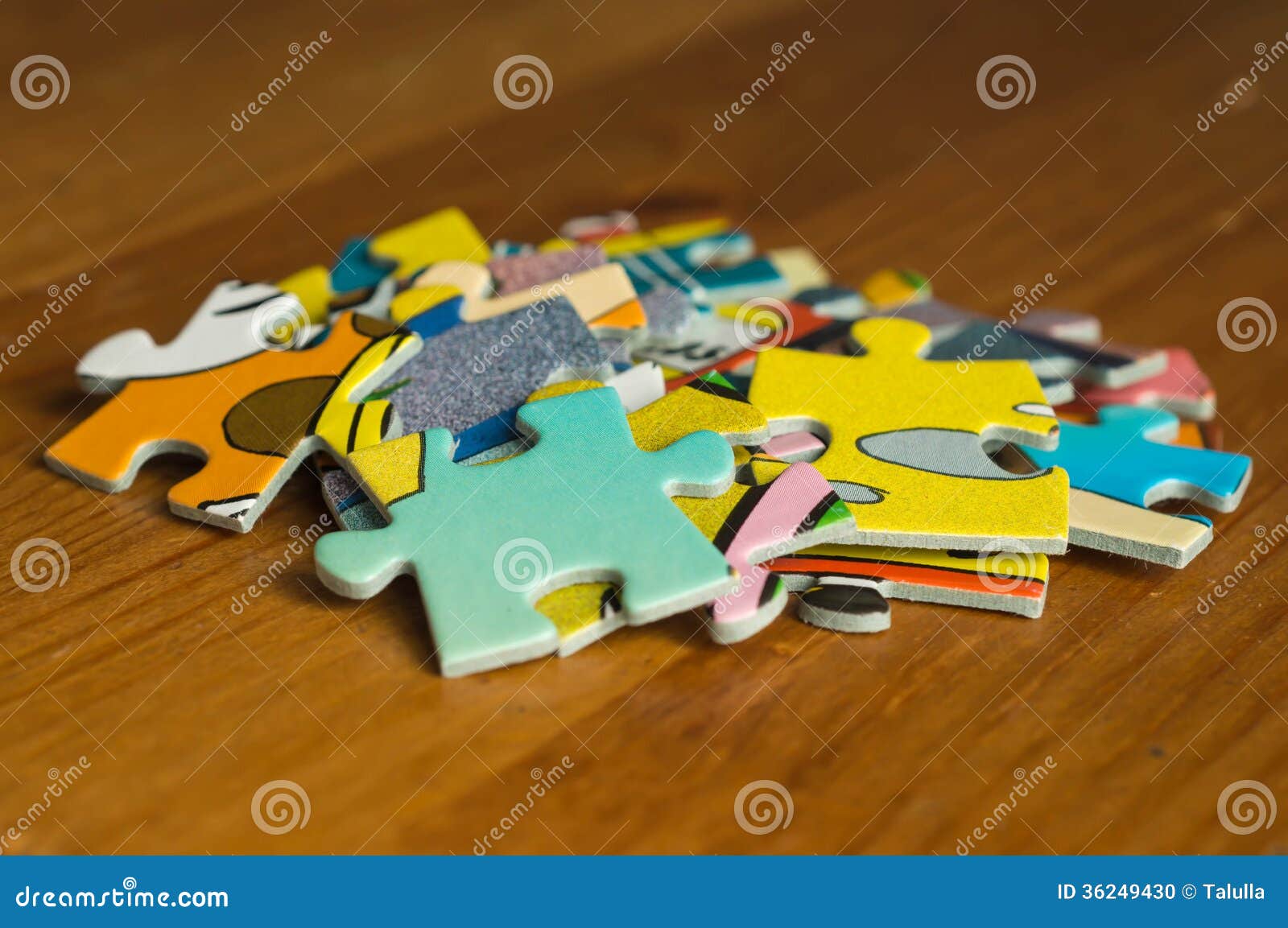 Small Group from Multi-colored Slices of a Puzzle Stock Photo - Image ...