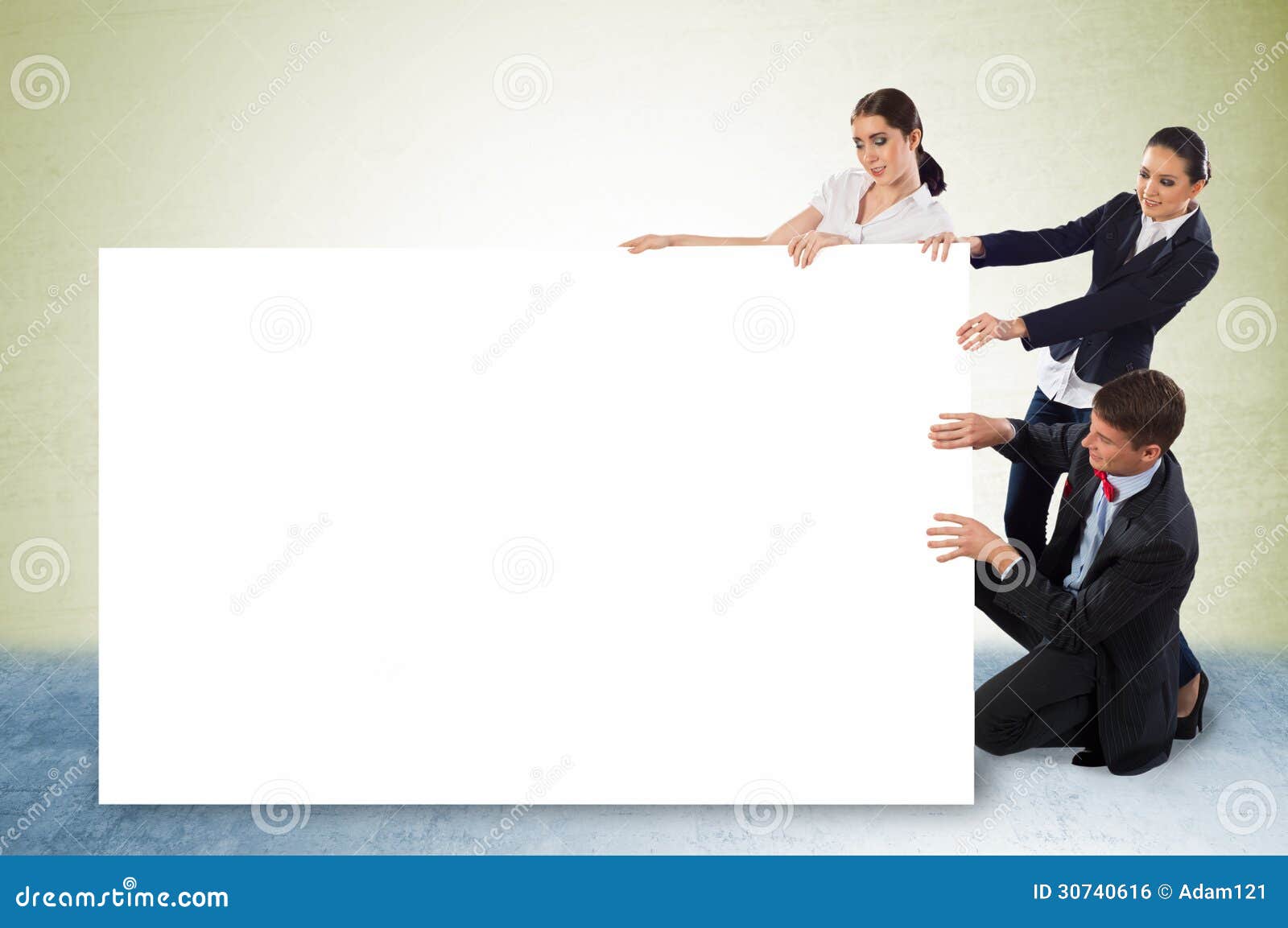 Small Group of People Holding a Blank Banner Stock Photo - Image of ...