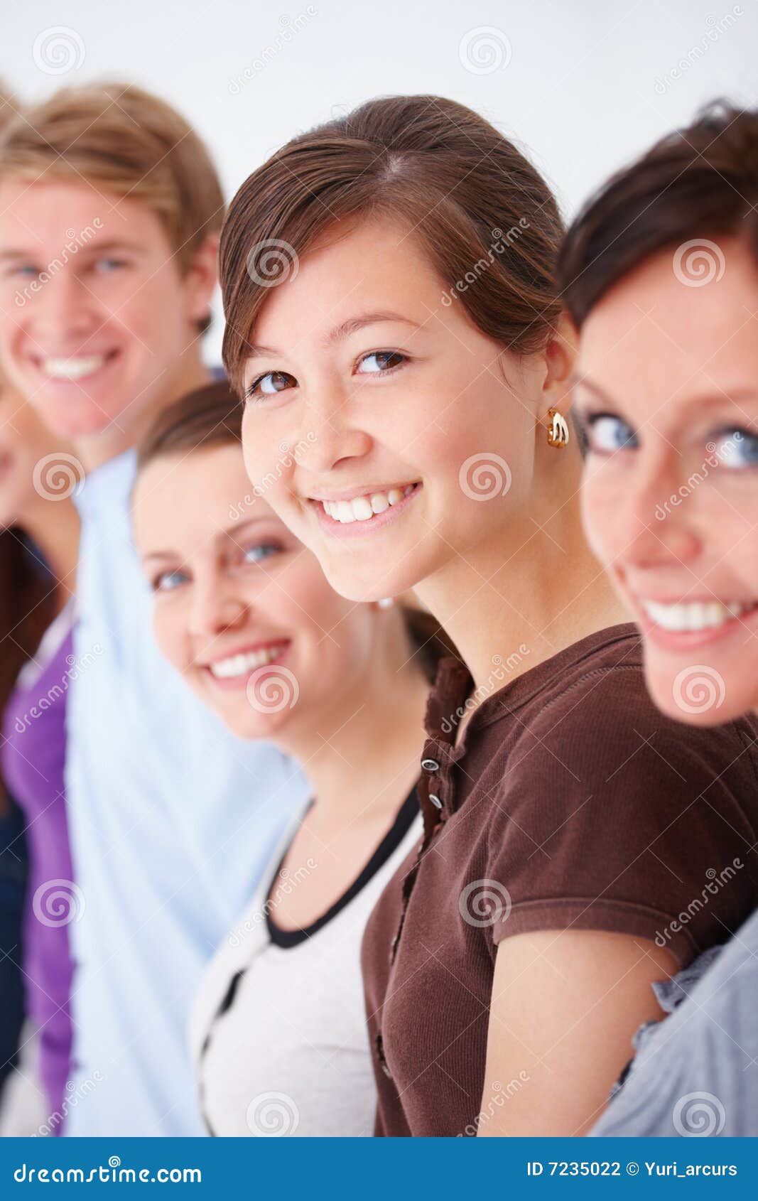 Small Group of People in Line Stock Photo - Image of happiness, indoors ...