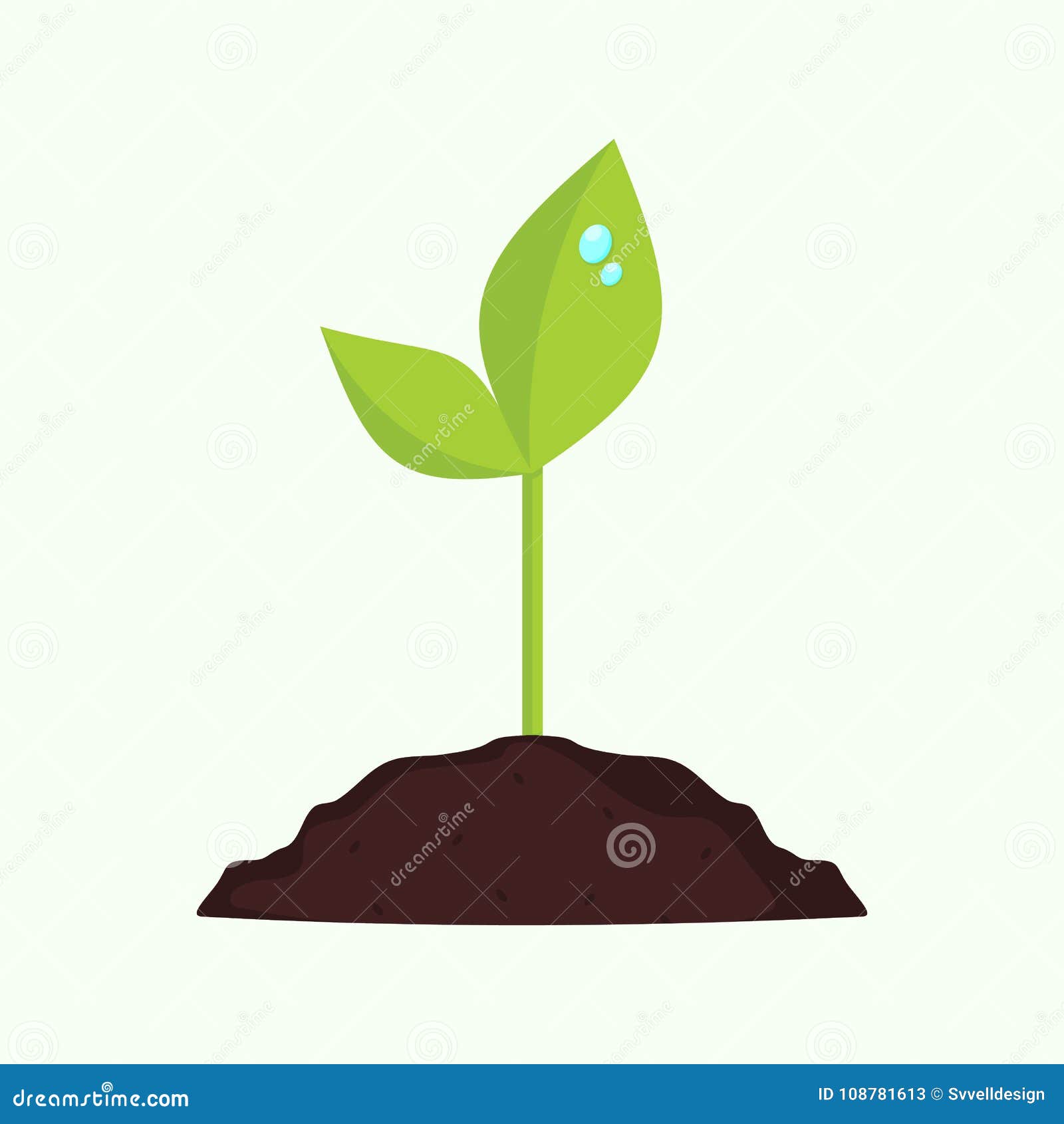 Small Growing Plant Illustration Graphic Stock Vector - Illustration of ...