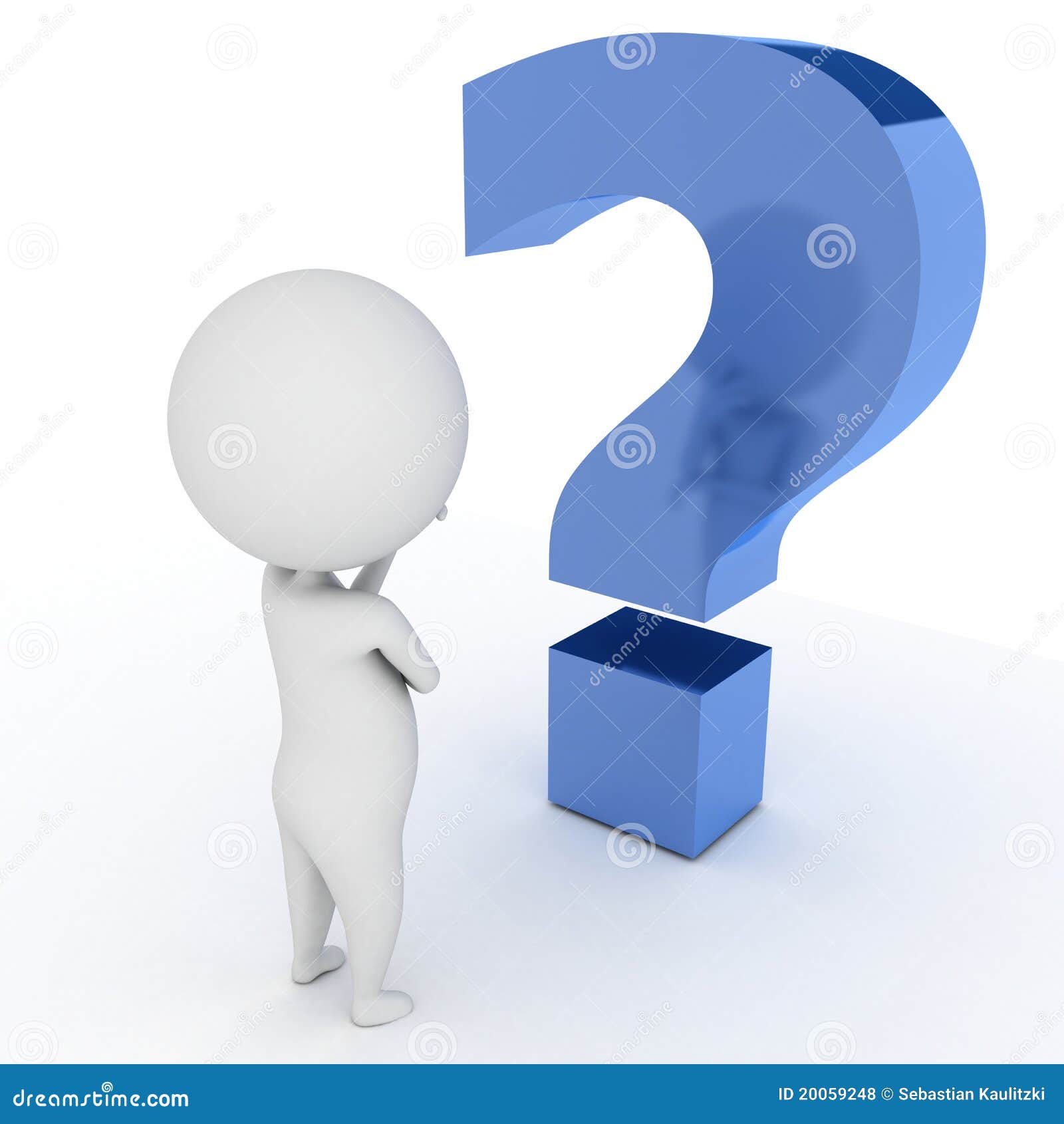 Small Guy and a Question Mark Stock Illustration - Illustration of ...