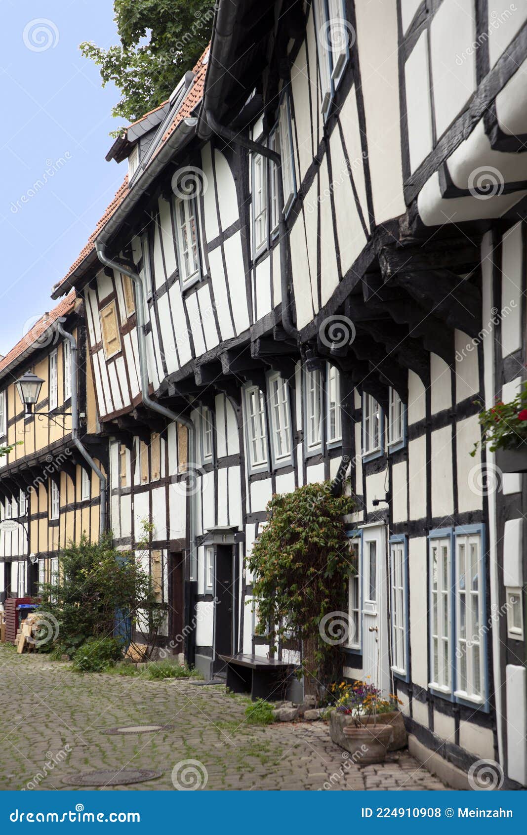 Small Half Timbered Houses in the Adolfgasse in Detmold Stock Photo ...