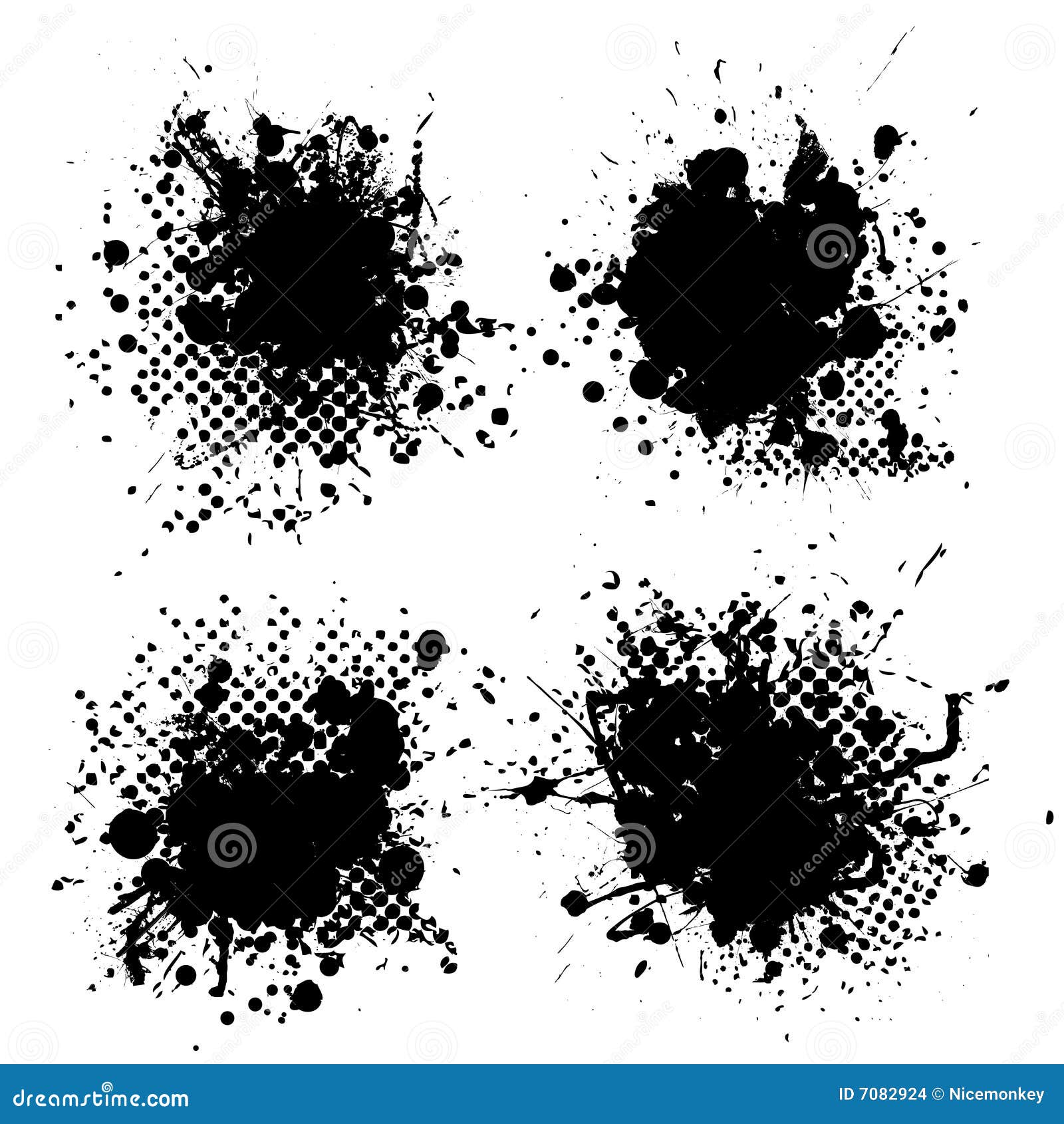 Four Splattered Borders Cartoon Vector | CartoonDealer.com #2806939