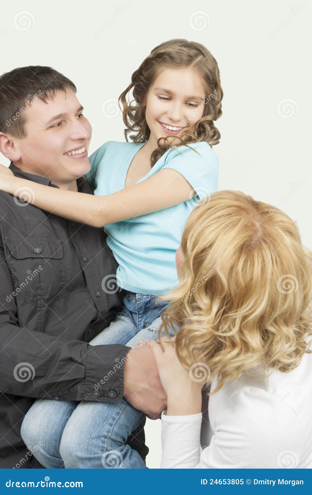 Small happy family stock image. Image of standing, embrace - 24653805