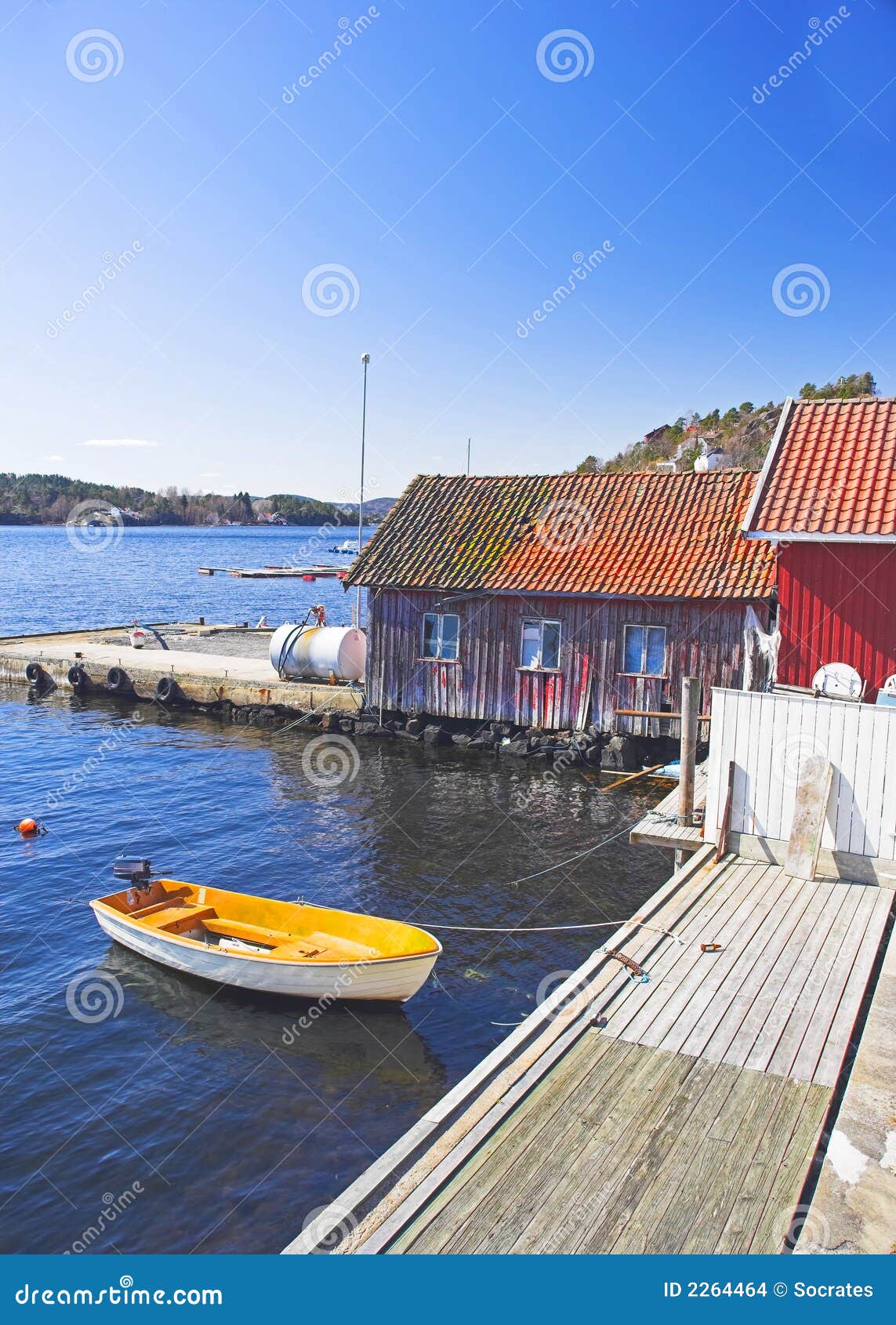 Small harbor in Norway stock photo. Image of boat, landscape - 2264464