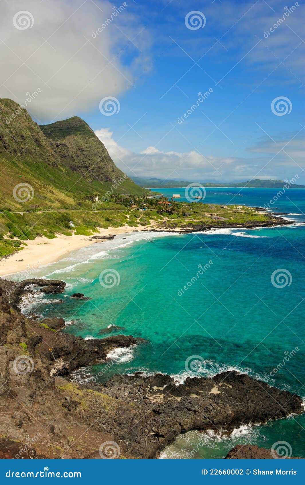 Small Hawaii Town Near Cliffs Stock Photo - Image of town, oahu: 22660002