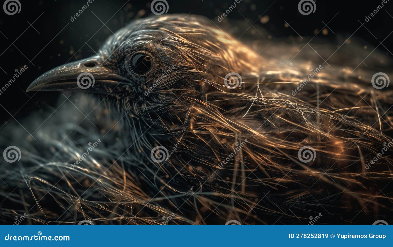 Small Hawk Perched on Wet Branch Outdoors Generated by AI Stock Image ...