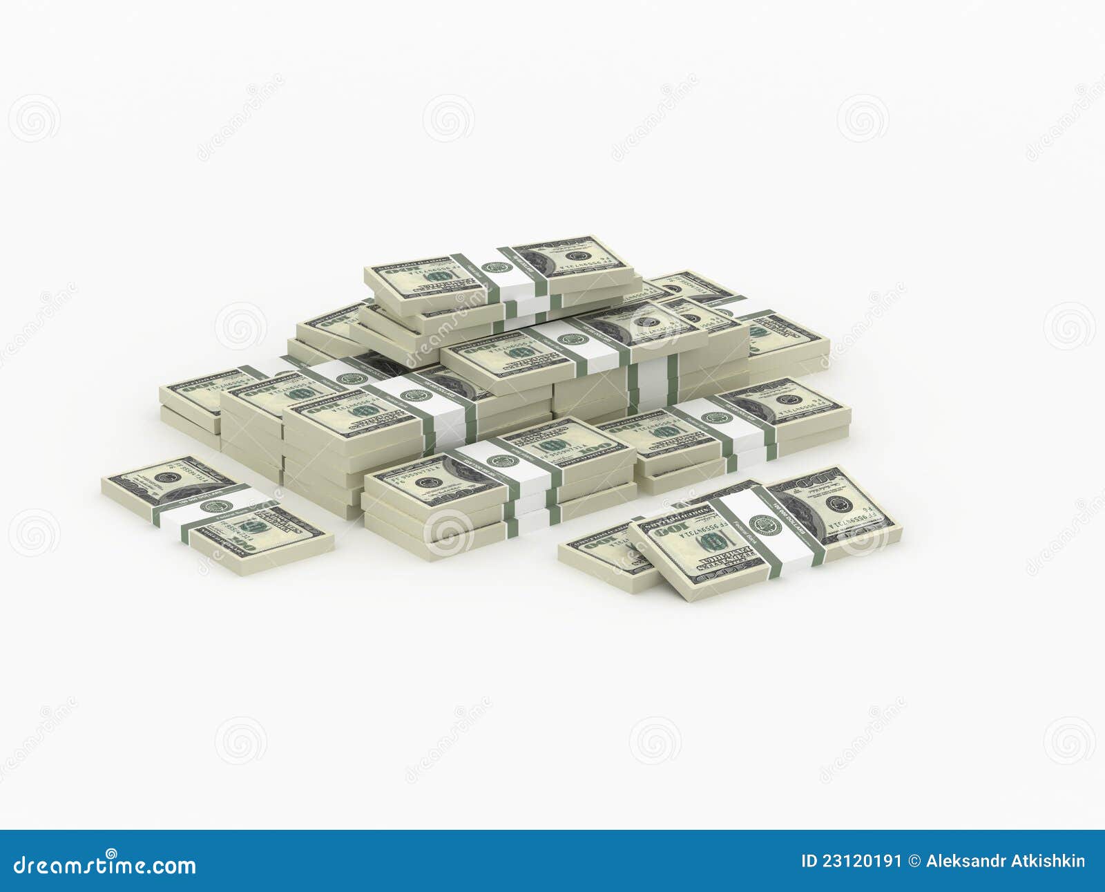 SMall heap of money packs stock illustration. Illustration of treasury ...