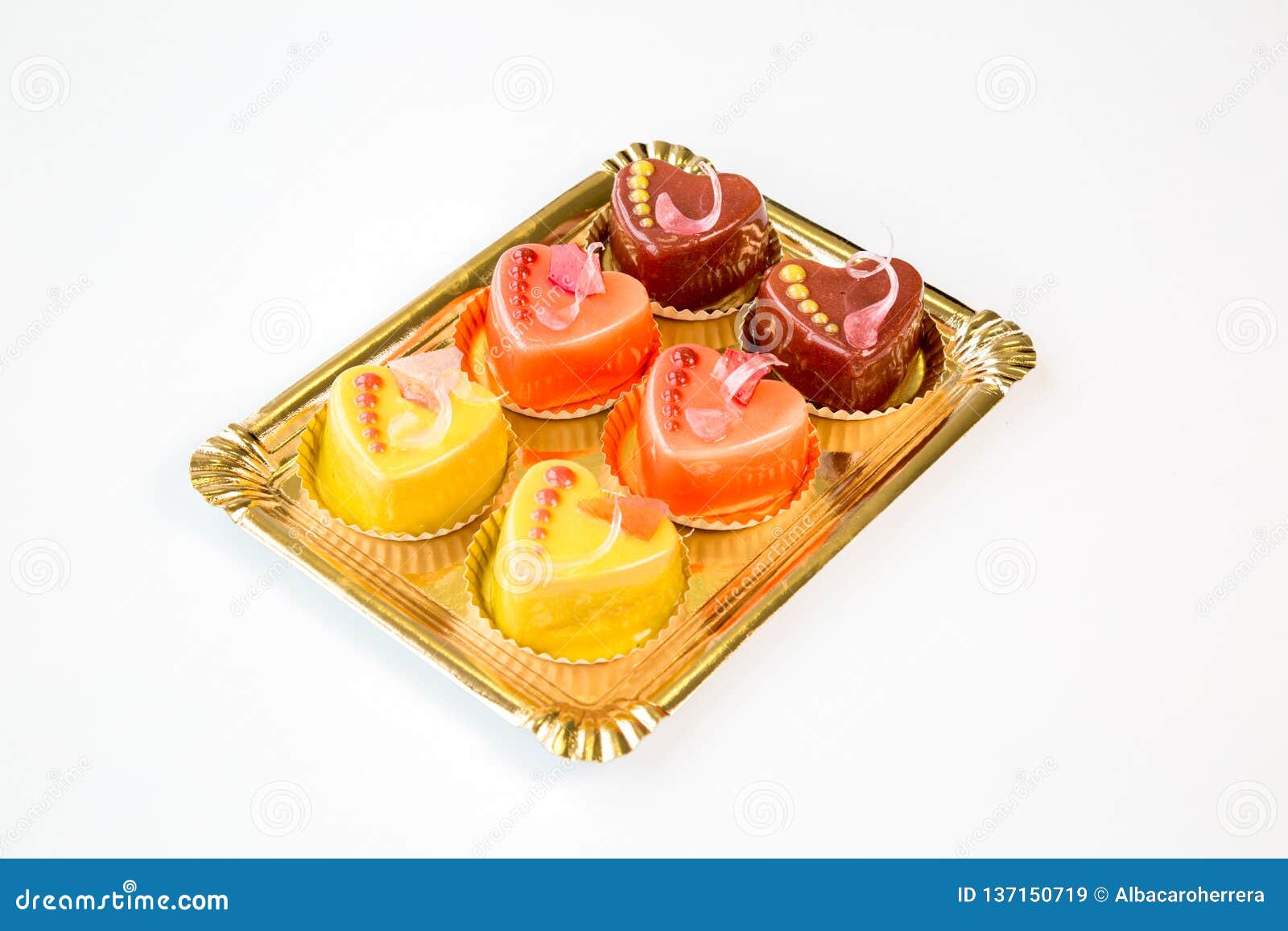 Small Heart-shaped Cakes for Valentines Stock Image - Image of snack ...