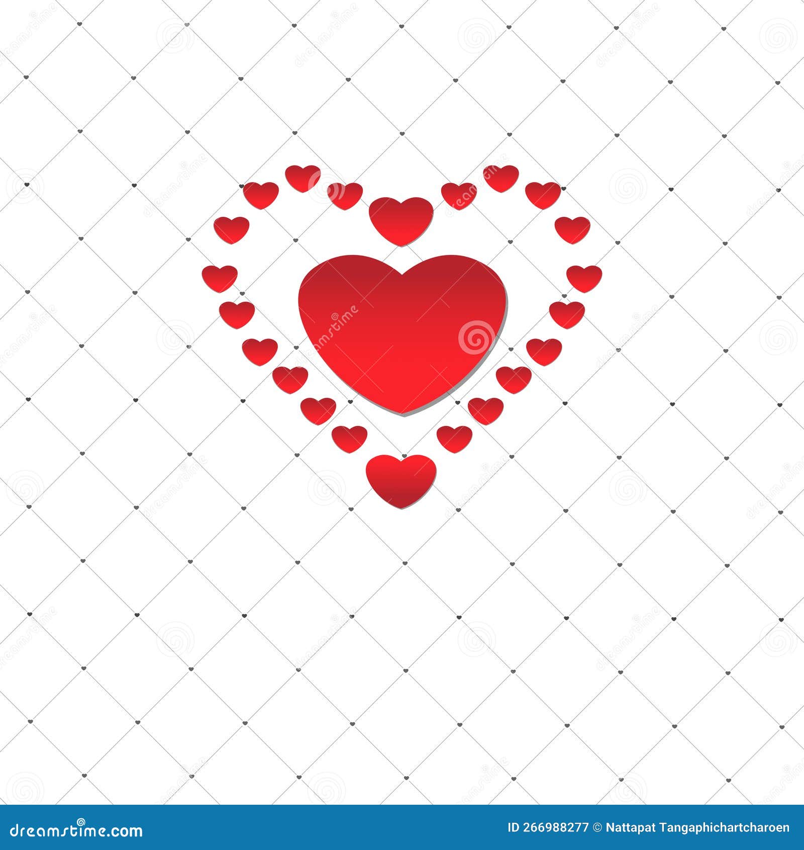 A Small Heart Surrounds a Large Red Heart Stock Vector - Illustration ...