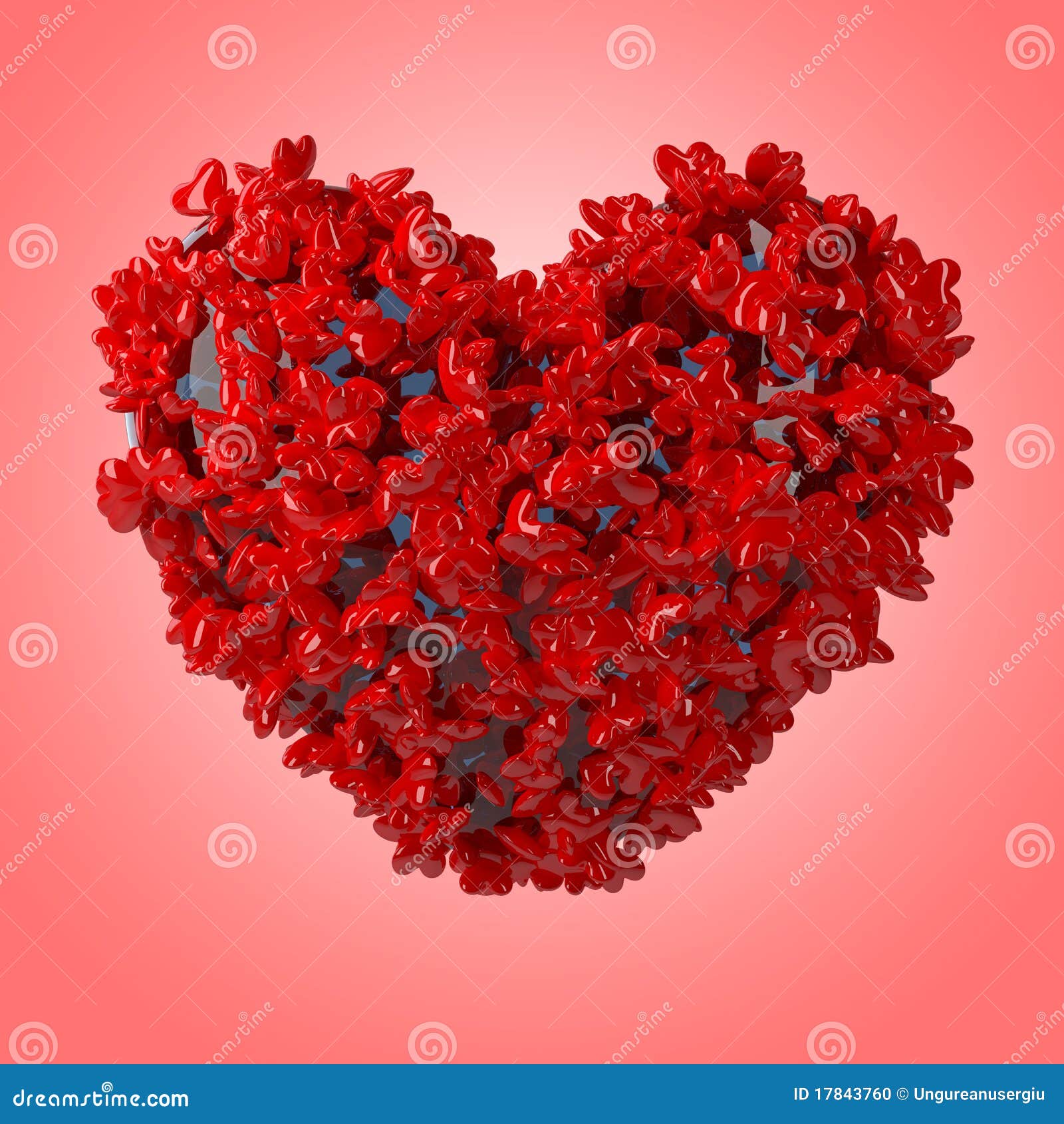 Small Hearts Combined Together into a Big One Stock Illustration ...