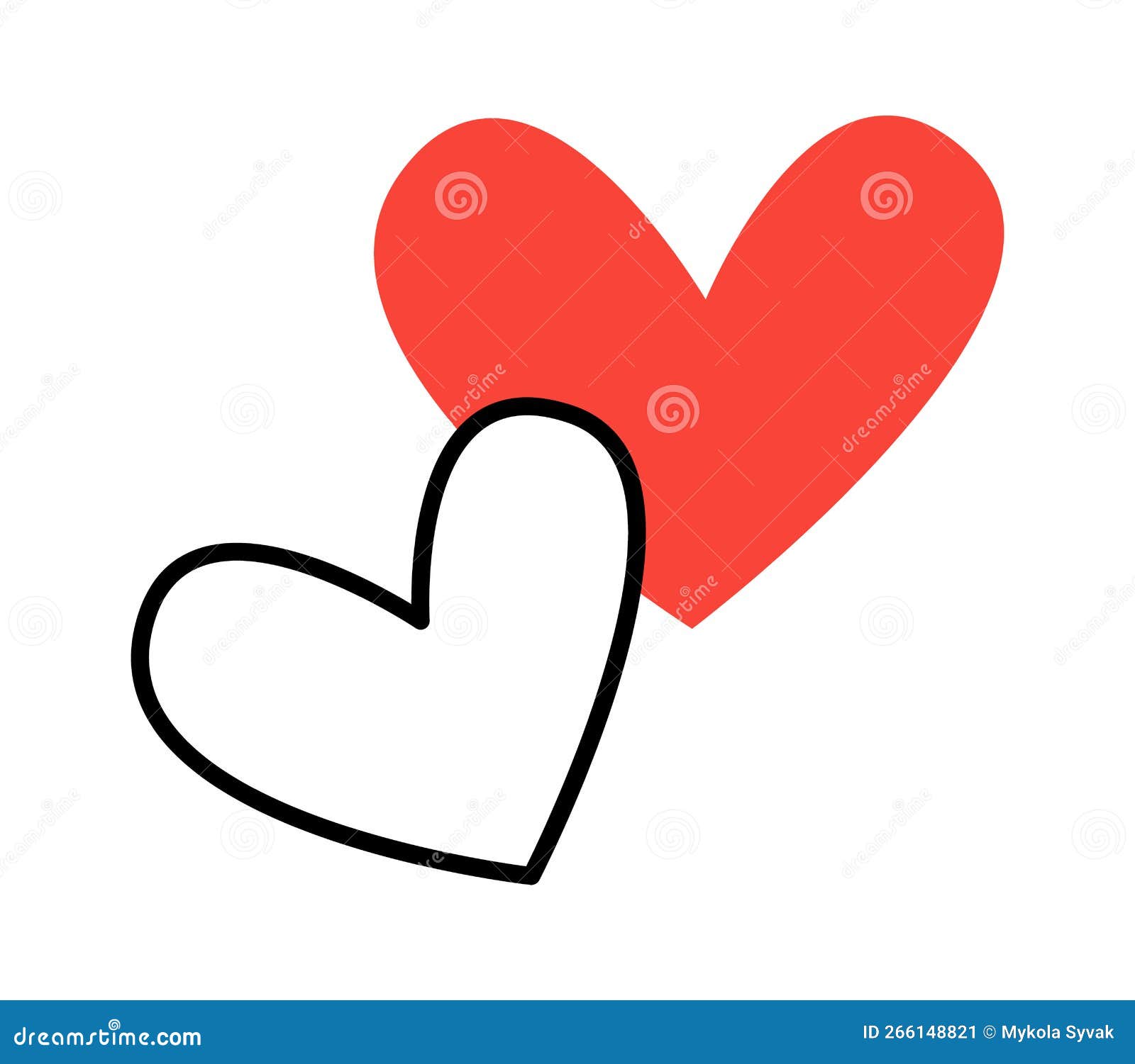 Small Hearts Decor Element Contemporary Line Art Element Stock Vector ...