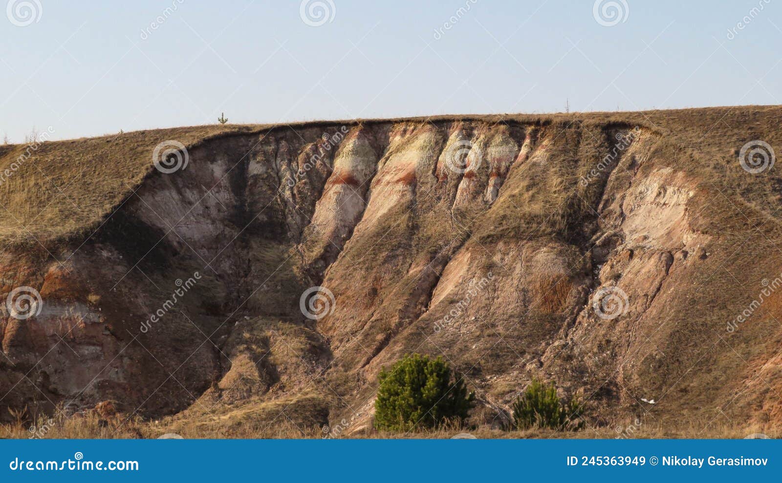 Small Hills and Ravines with Trees Stock Image - Image of sunlight ...
