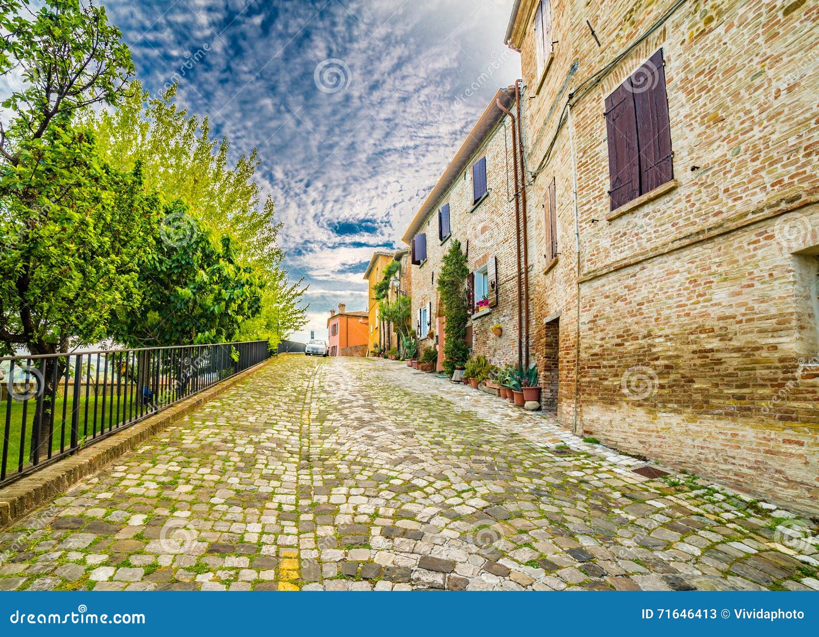 A Small Hilltop Village Streets Stock Image - Image of building, italy ...