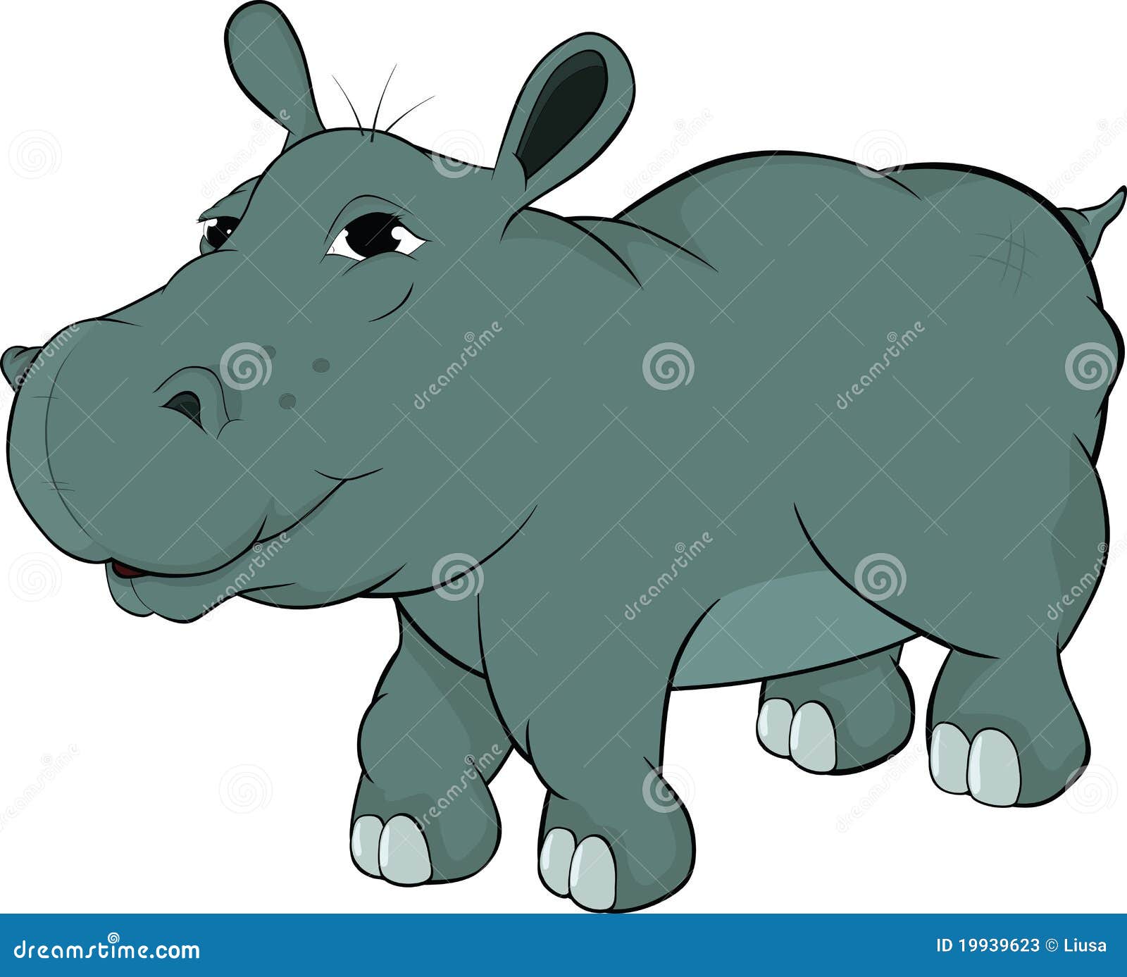 Small Hippopotamus .Cartoon Stock Vector - Illustration of decoration ...