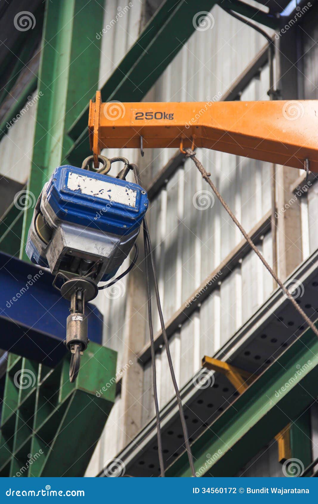Small hoist in the factory stock photo. Image of industrial - 34560172
