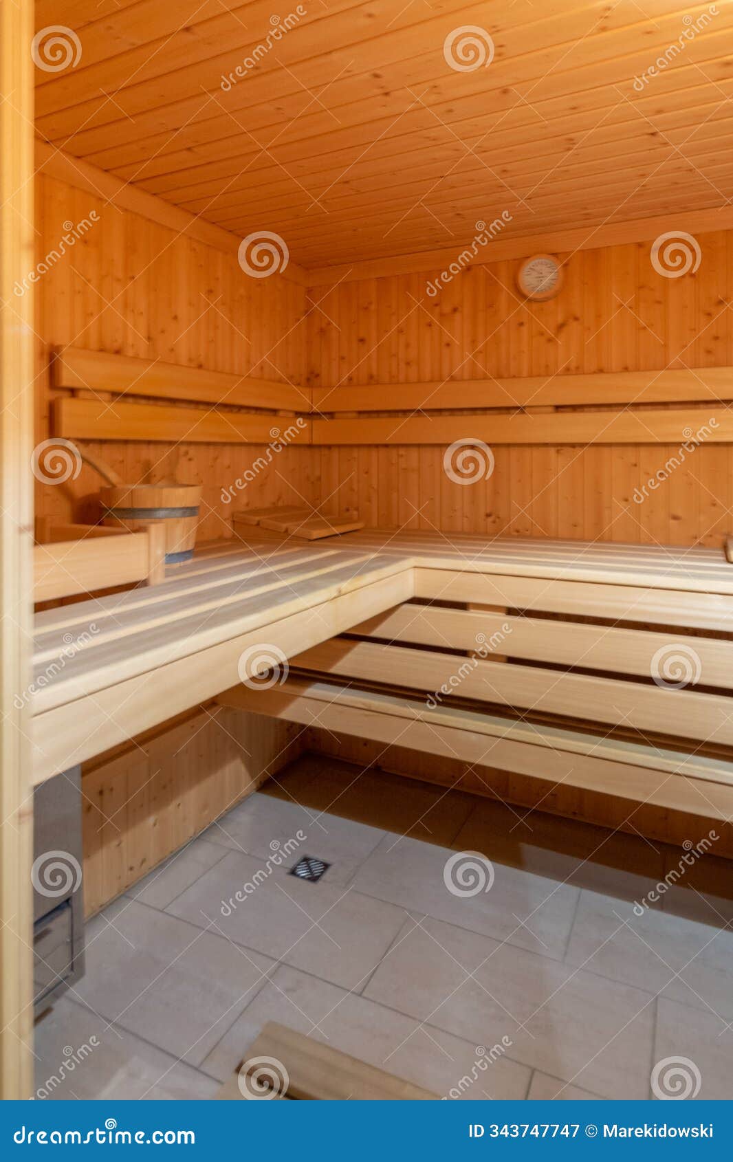 Small Home Sauna Finished with Wood. Stock Image - Image of temperature ...