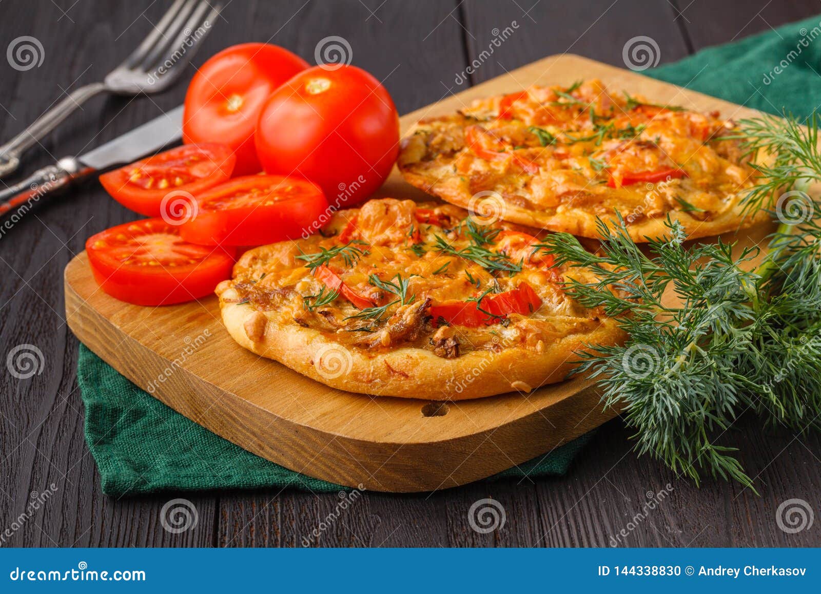 Small Homemade Vegetable Pizza Stock Photo - Image of meal, herb: 144338830