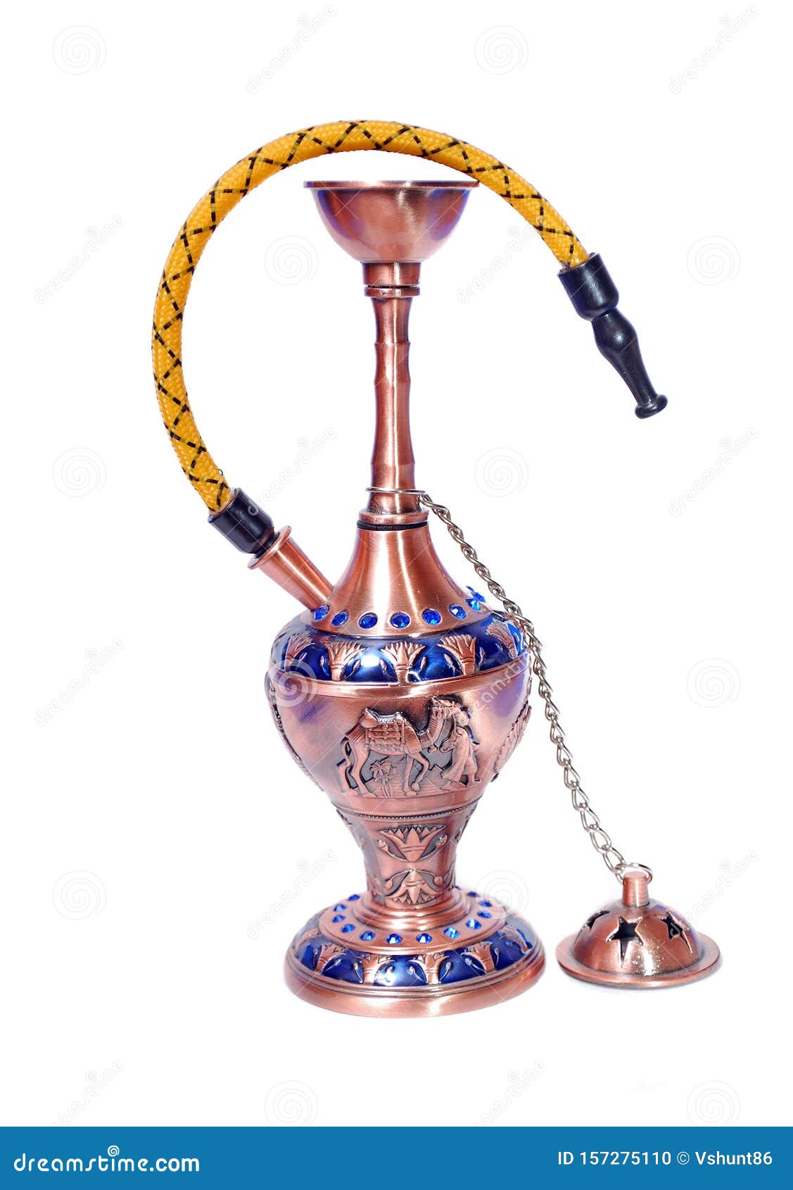 A Small Hookah with a Camel Pattern for One Person on a White ...