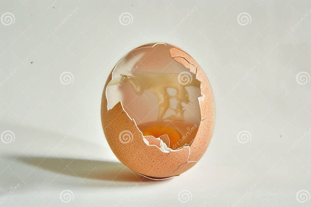 A Small Horse Figurine Inside an Egg Shell. Perfect for Easter or ...